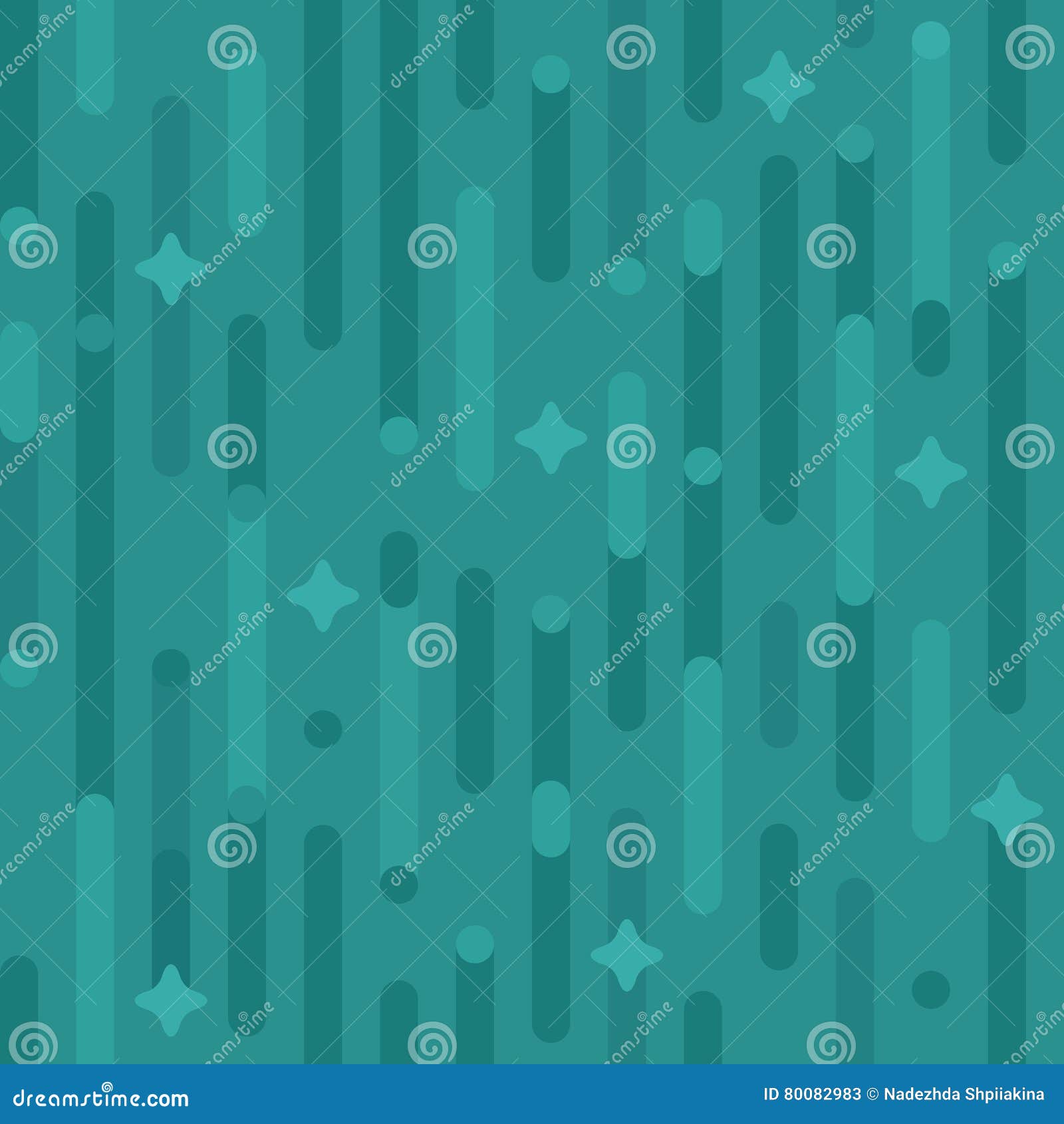 Turquoise Pattern. Vector Seamless Festive Pattern with Irregular Lines ...