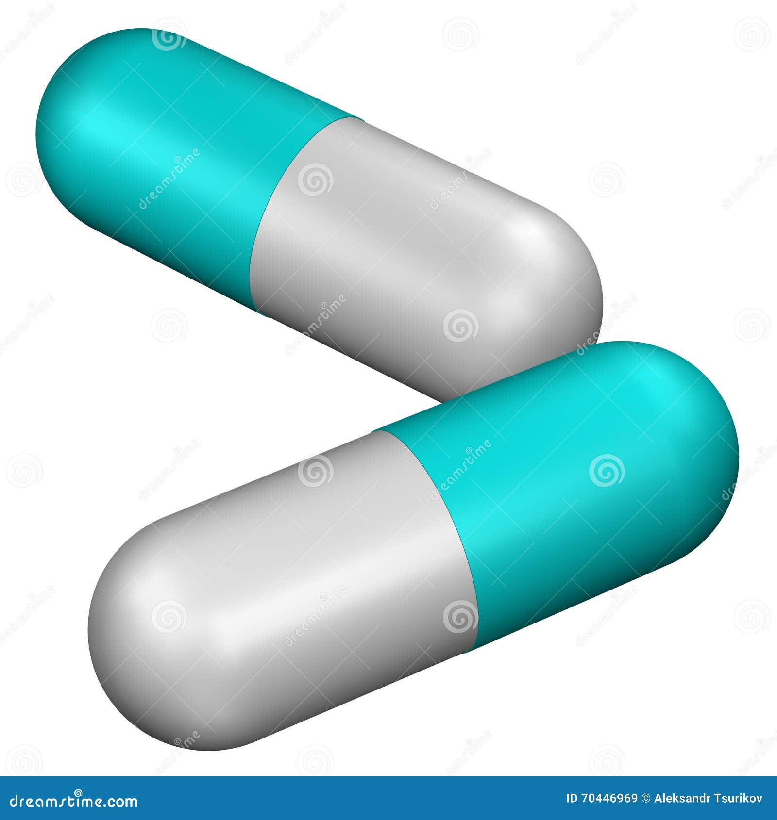 Turquoise Pills. 3D Rendering. Stock Illustration - Image: 70446969