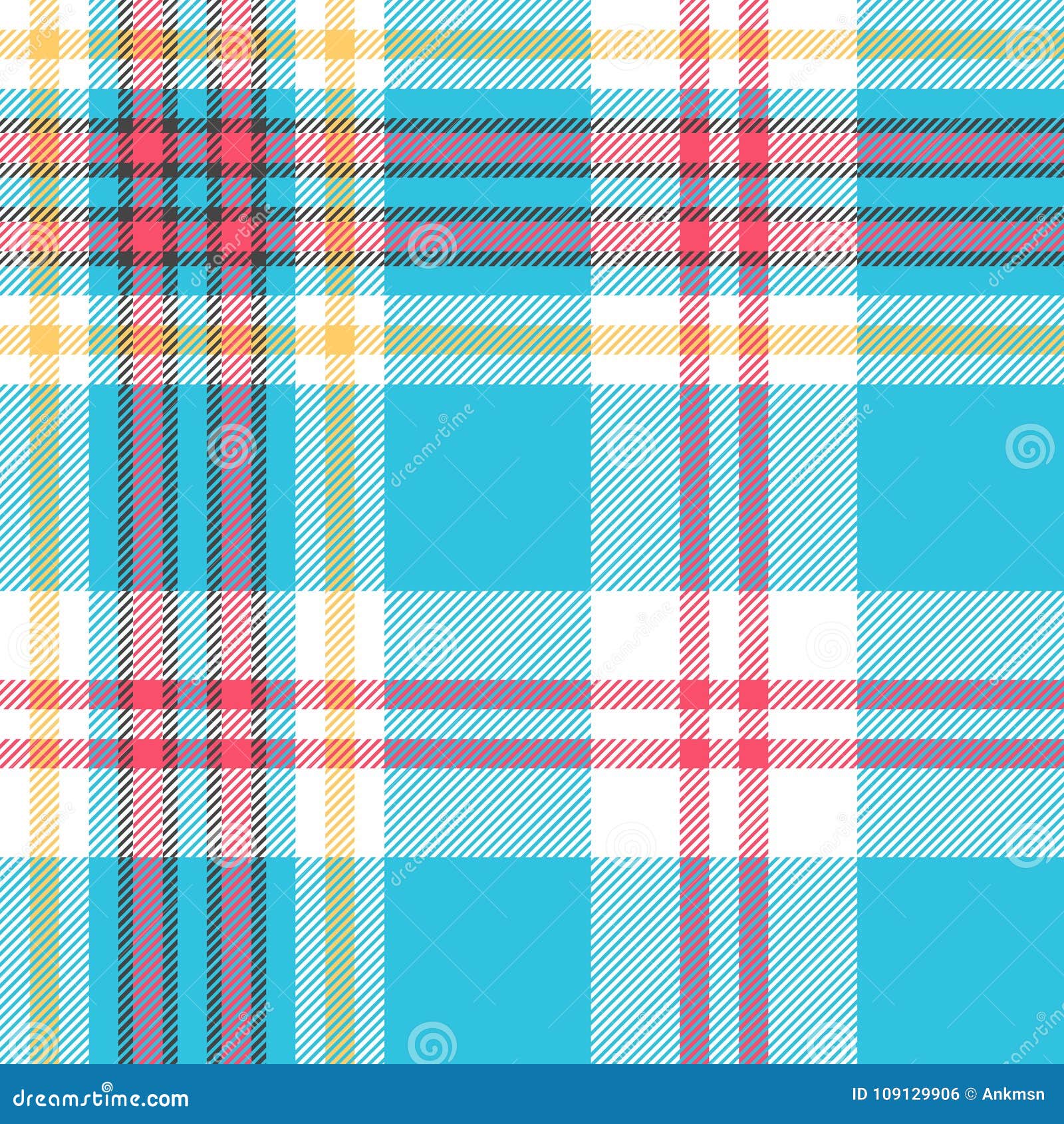 Turquoise Plaid Check Fabric Seamless Pattern Stock Vector ...