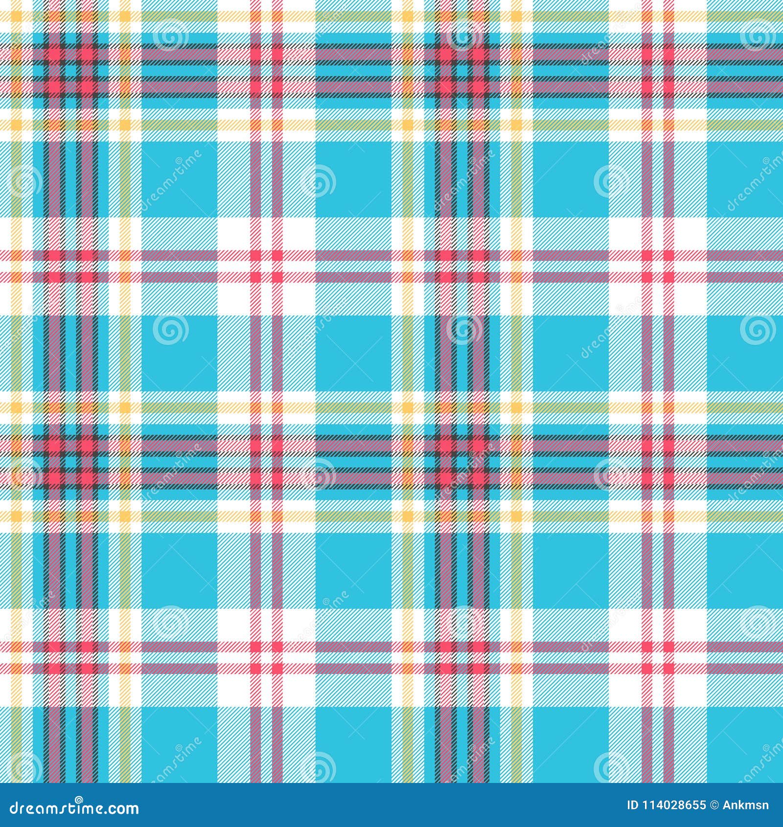 Turquoise Plaid Check Fabric Seamless Pattern Stock Vector ...