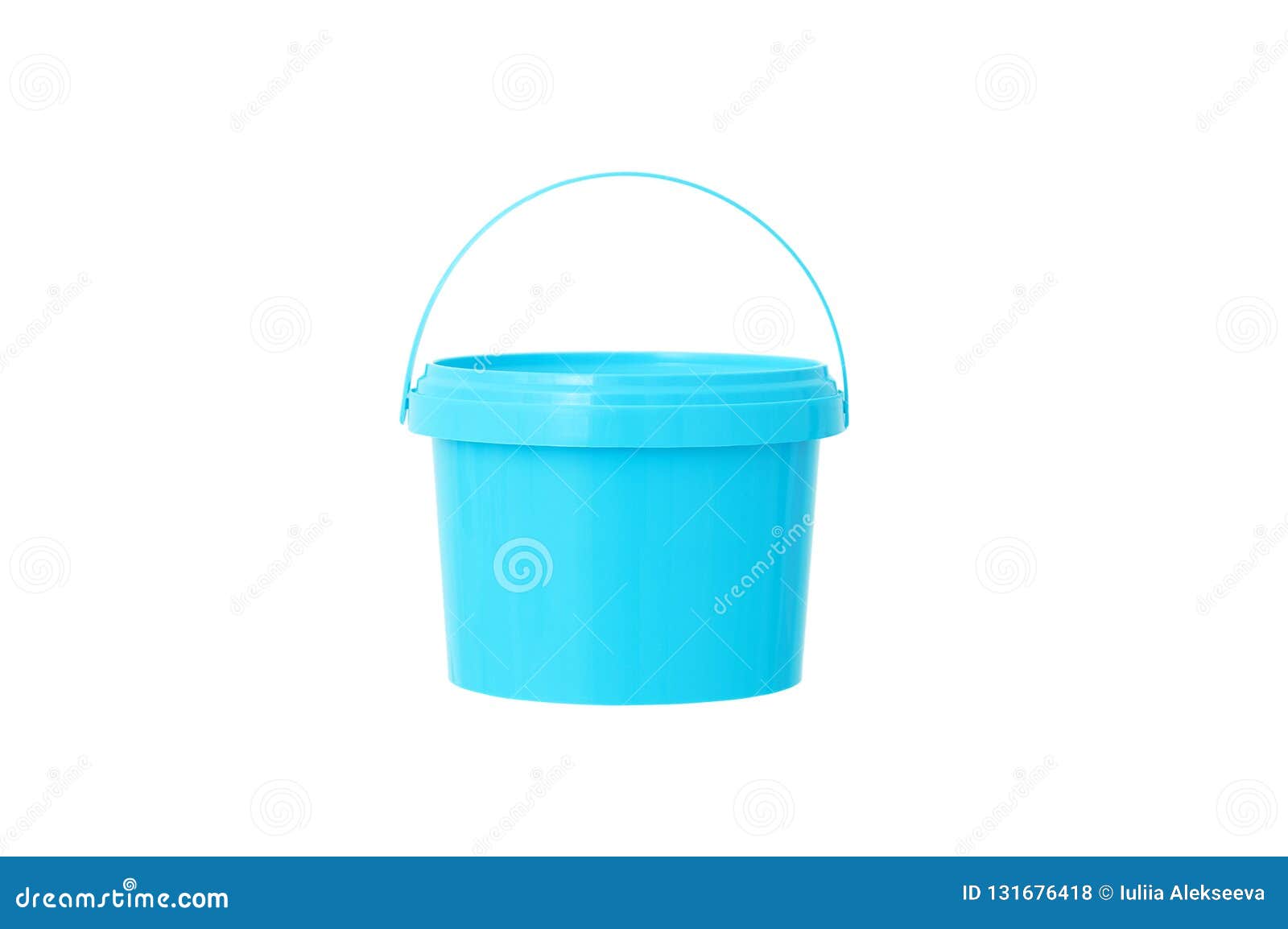 Turquoise Plastic Decorative Bucket. Isolate Stock Photo - Image of ...