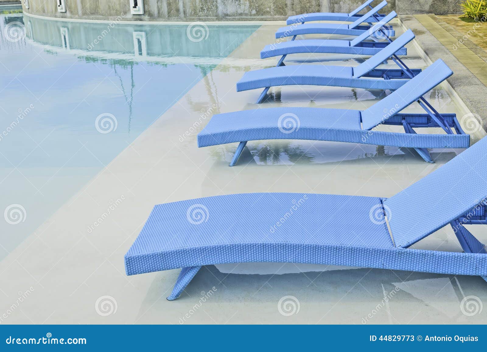 Turquoise Pool Benches stock image. Image of recreation - 44829773