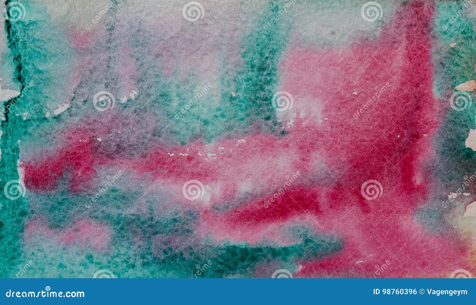 Turquoise Red Watercolor Abstraction Stock Illustration - Illustration ...