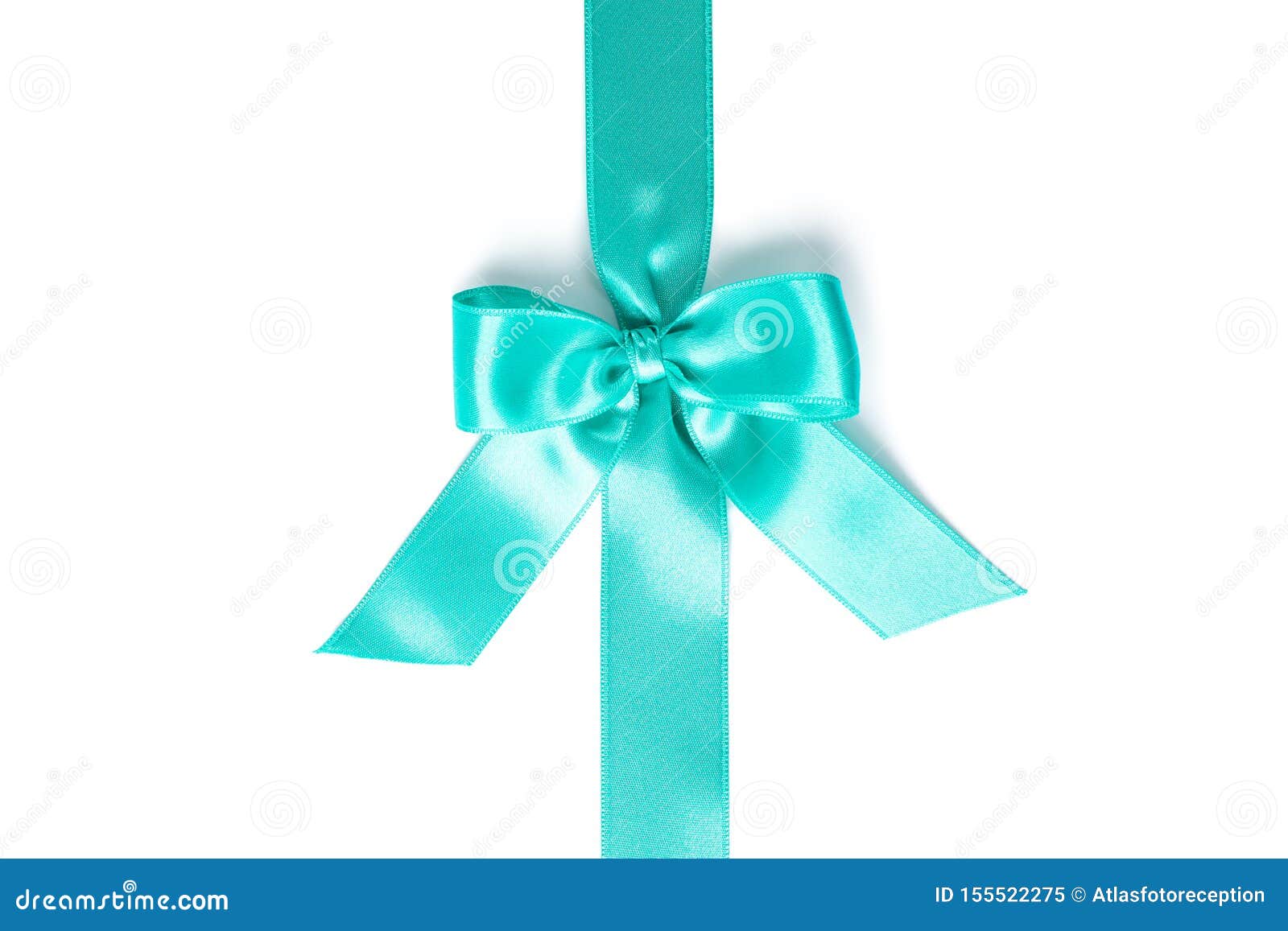 Turquoise Ribbon with Bow Isolated on White Background Stock Image ...