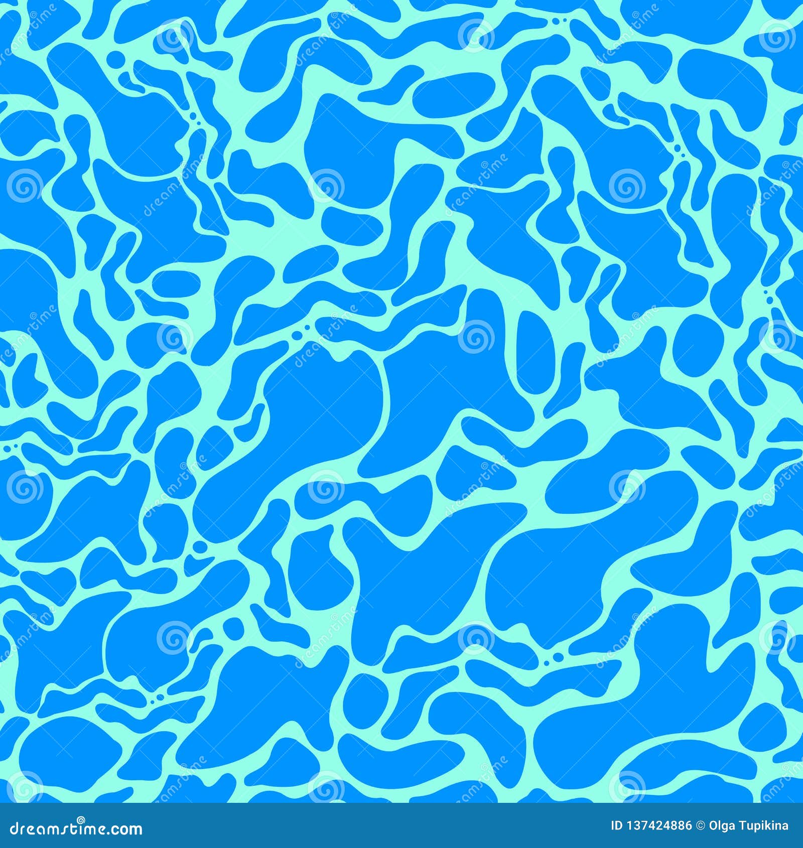 Turquoise Rippled Water Seamless Texture. Shining Blue Water Spots ...