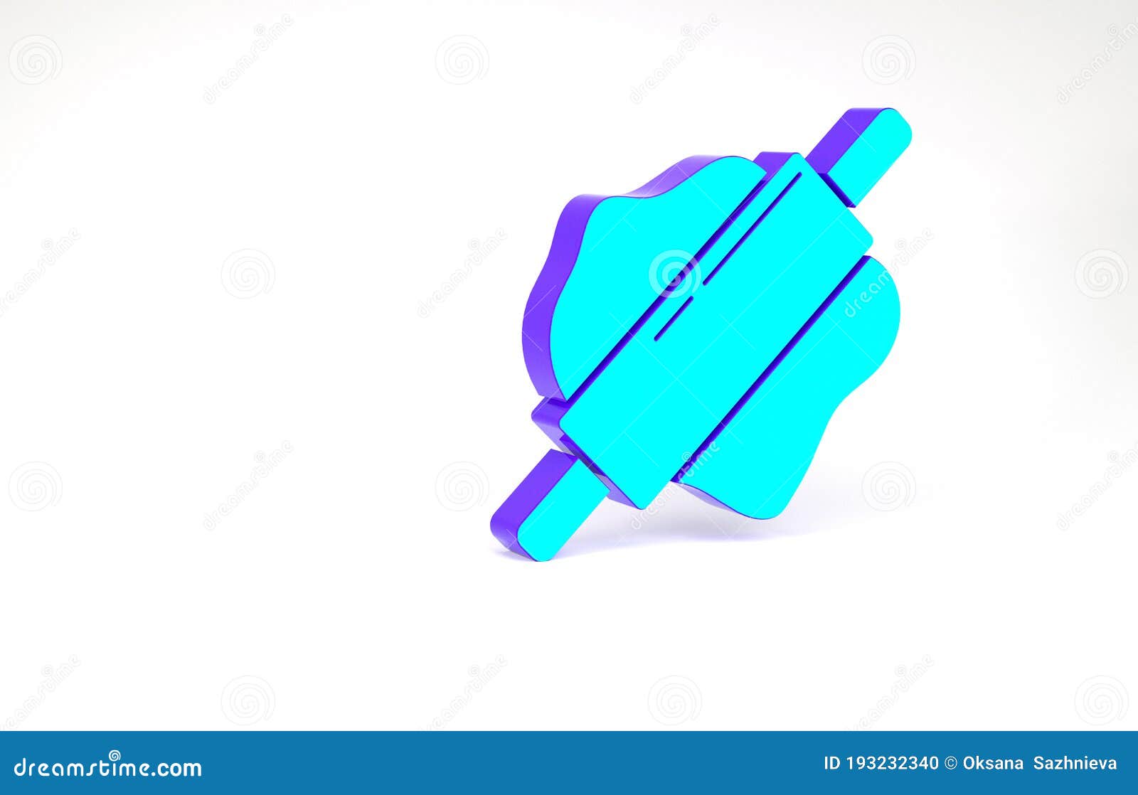 Turquoise Rolling Pin Icon Isolated on White Background. Minimalism ...