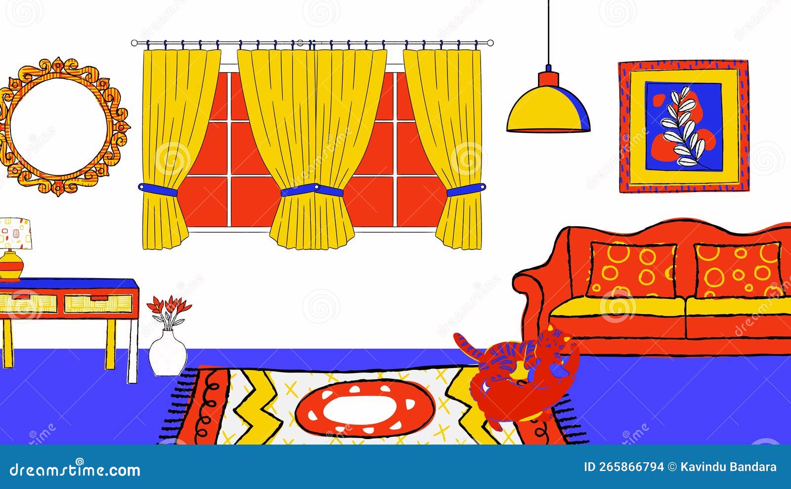 Turquoise Room Zoom Virtual Background Stock Illustration ...