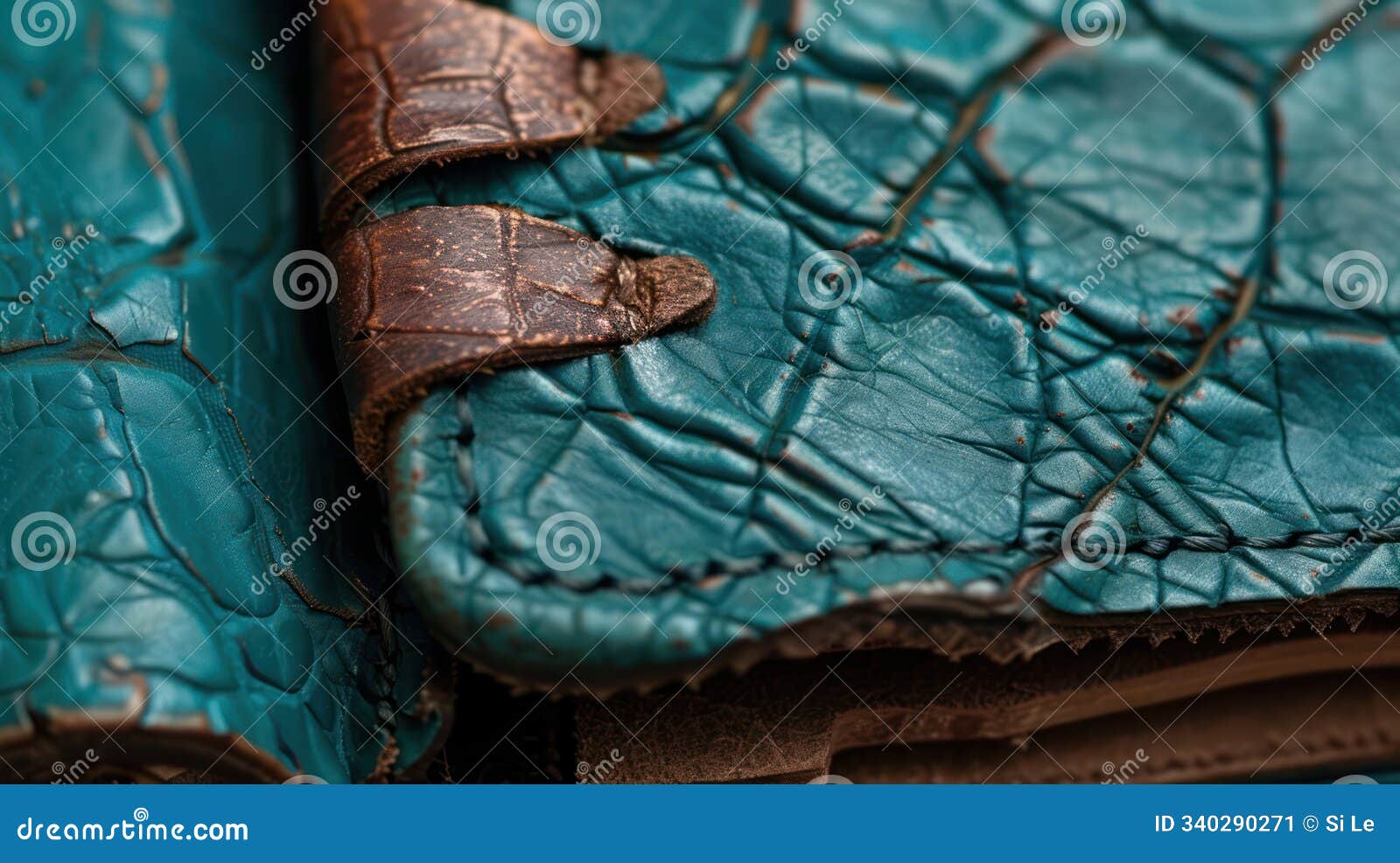 Turquoise Rustic Leather Texture: A Panoramic Long Banner Background ...