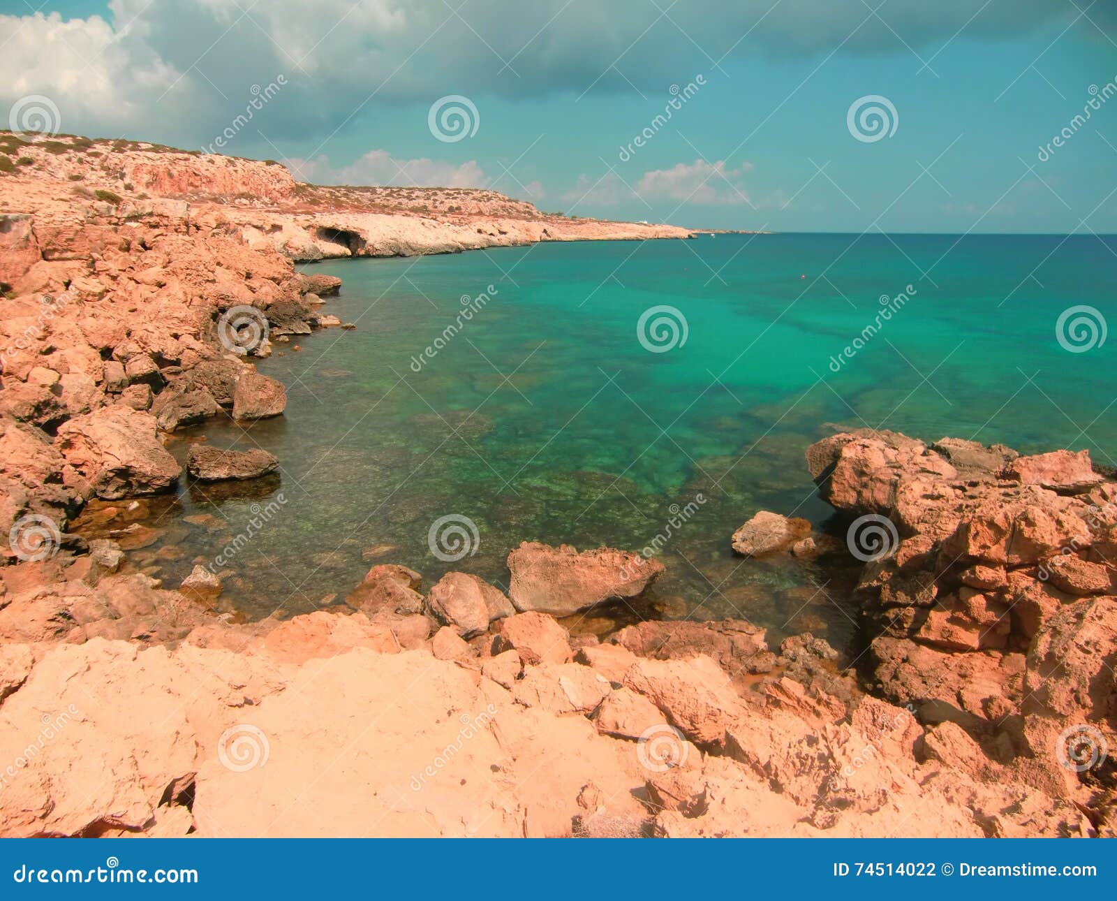 Turquoise sea in Greece stock photo. Image of sand, holiday - 74514022