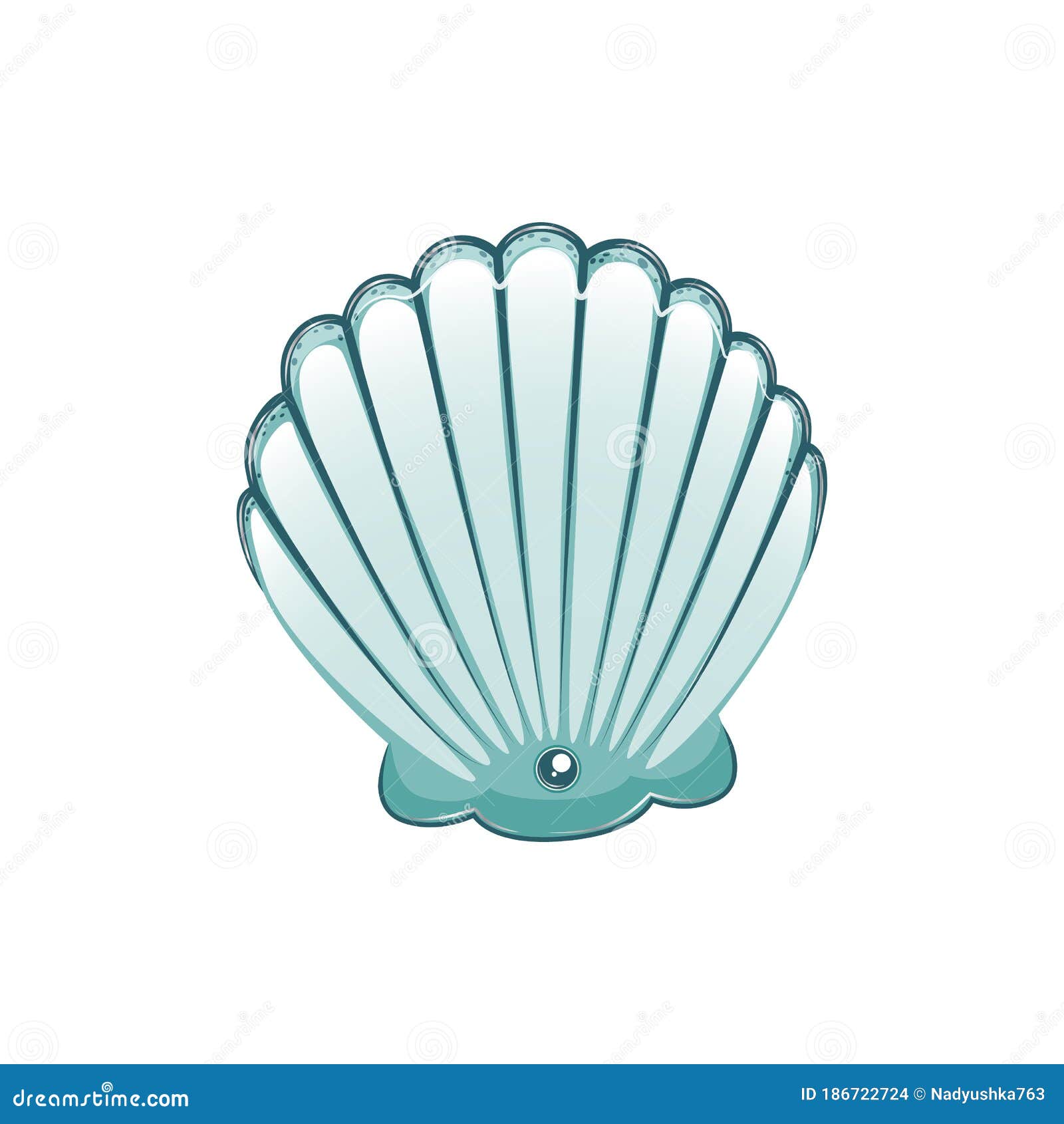 Teal Seashell Clipart