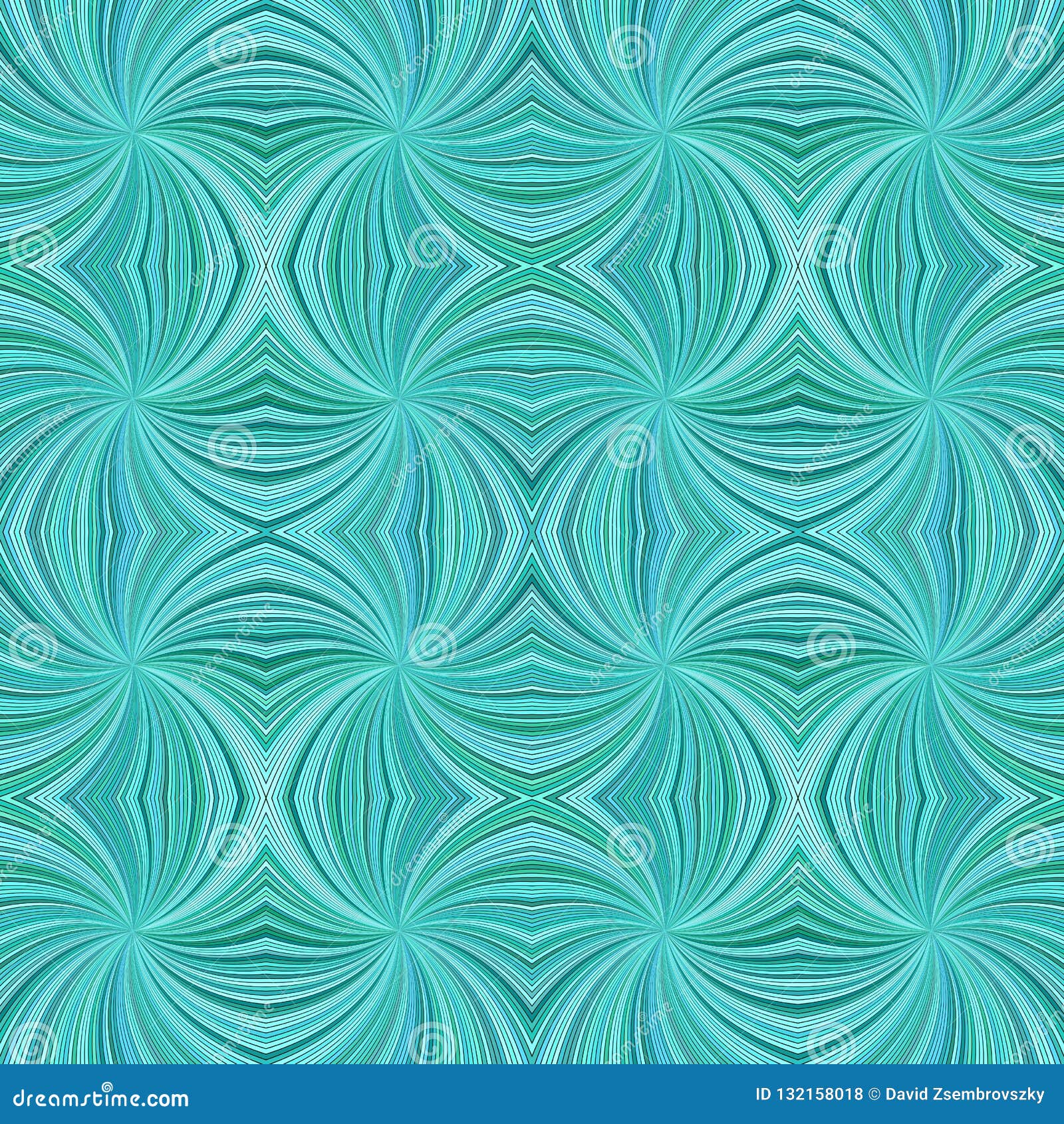 Turquoise Seamless Abstract Hypnotic Curved Stripe Pattern Background ...