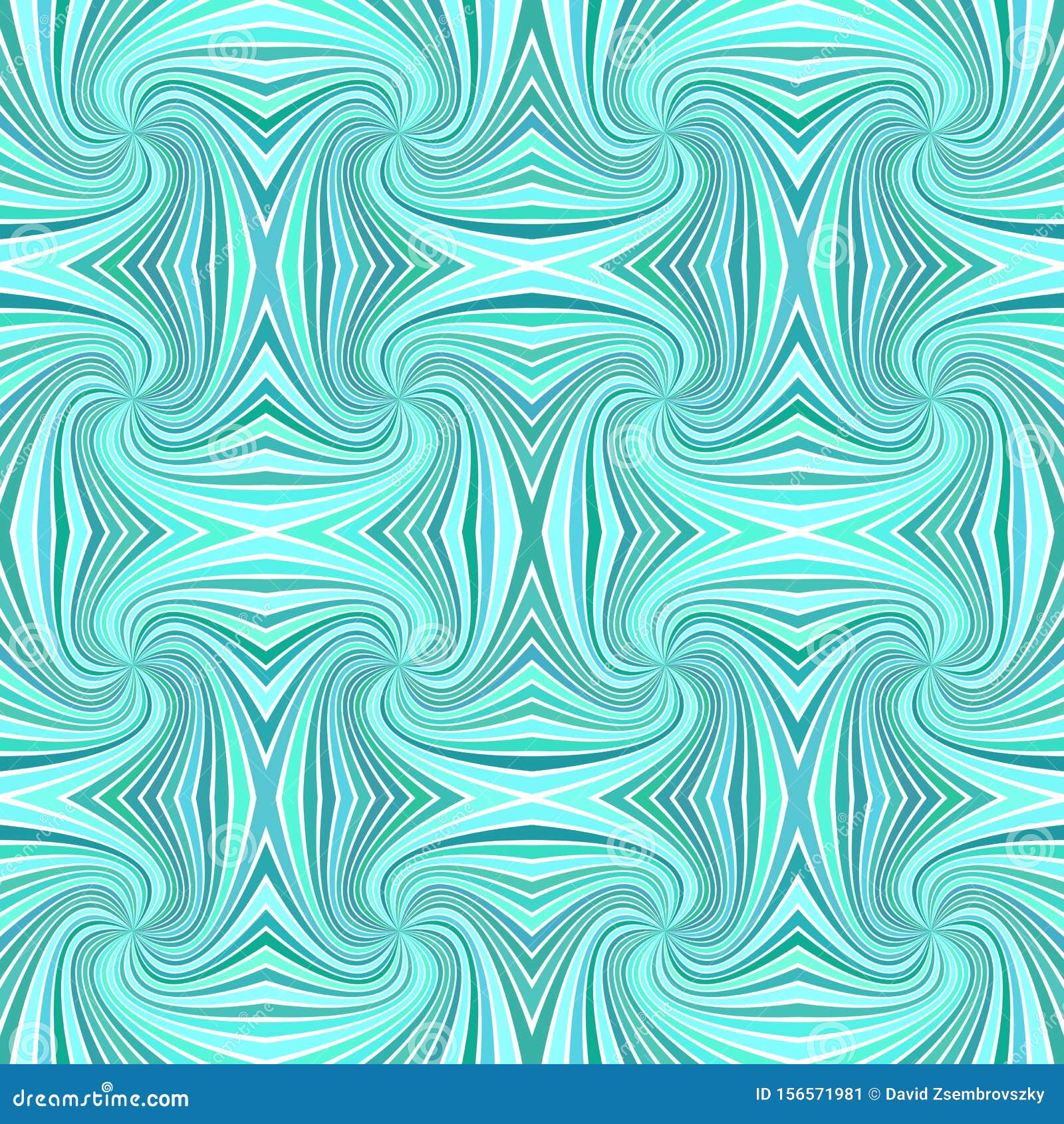 Turquoise Seamless Abstract Hypnotic Spiral Burst Stripe Pattern ...