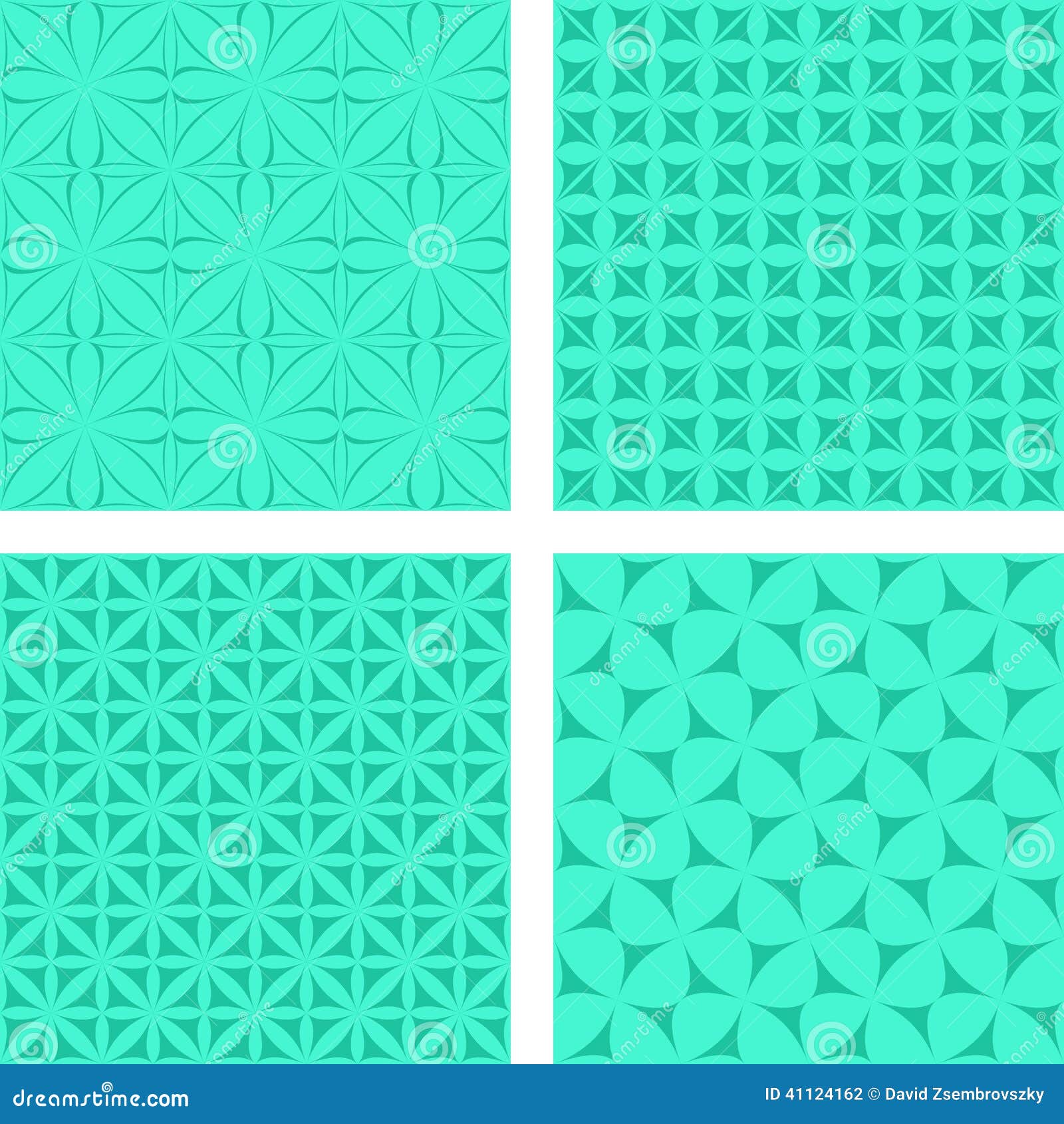 Turquoise Seamless Background Set Stock Vector - Illustration of ...