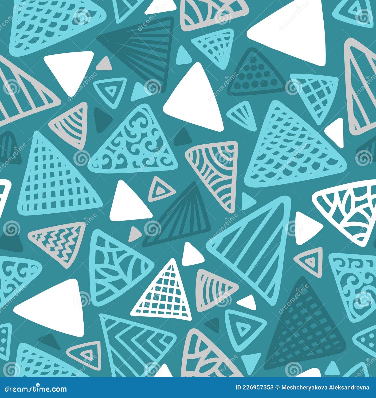 Turquoise Seamless Background with Various Triangles Stock Vector ...