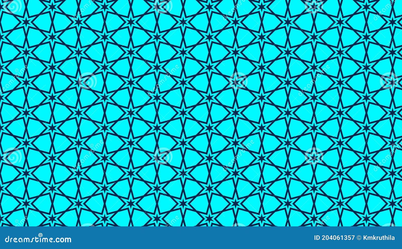Turquoise Seamless Star Pattern Background Illustrator Stock ...