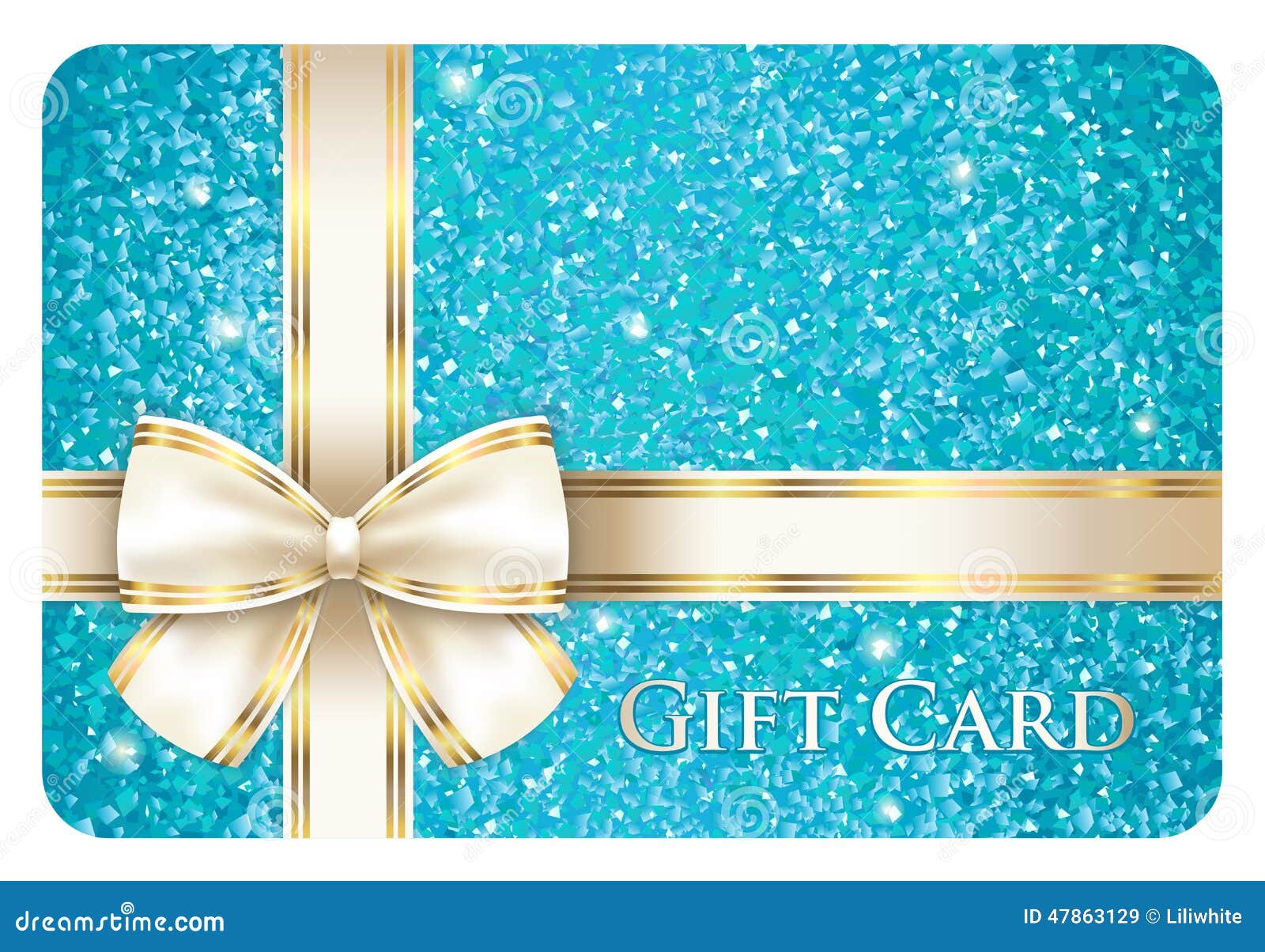 Turquoise Shiny Gift Card Composed from Glitters Stock Illustration ...