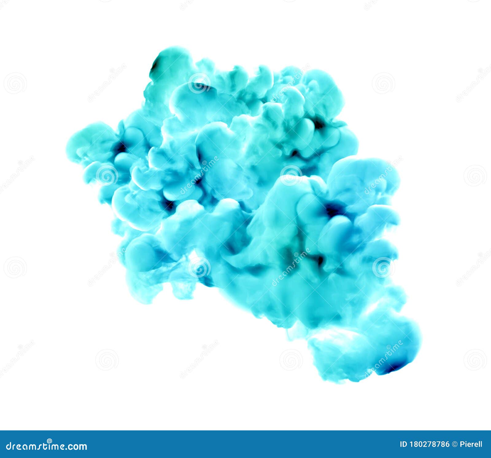 Turquoise Smoke on a White Background. 3d Illustration, 3d Rendering ...