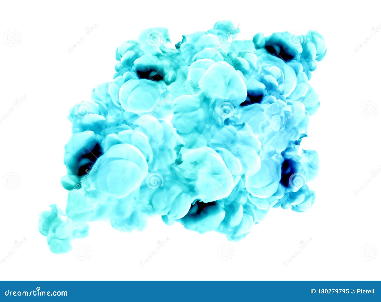 Turquoise Smoke on a White Background. 3d Illustration, 3d Rendering ...