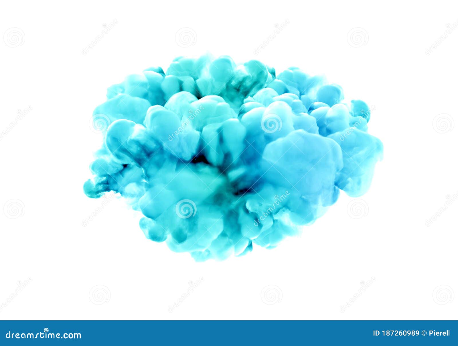Turquoise Smoke on a White Background. 3d Illustration, 3d Rendering ...