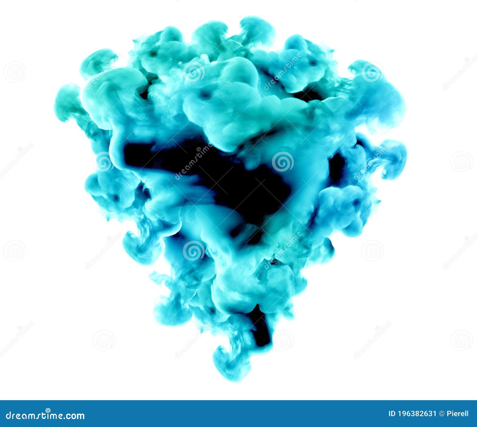 Turquoise Smoke on a White Background. 3d Illustration, 3d Rendering ...