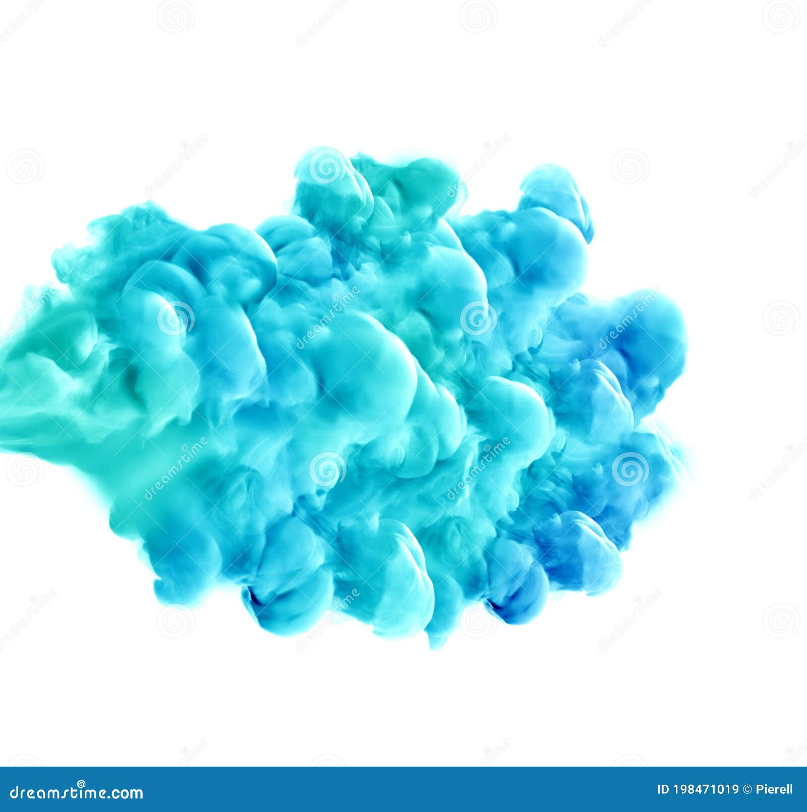 Turquoise Smoke on a White Background. 3d Illustration, 3d Rendering ...