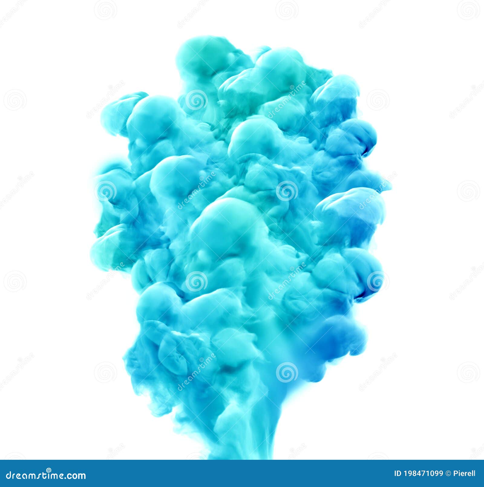 Turquoise Smoke on a White Background. 3d Illustration, 3d Rendering ...