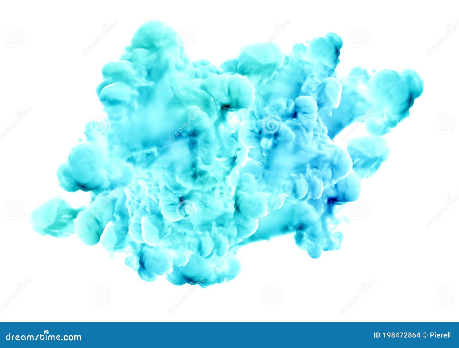 Turquoise Smoke on a White Background. 3d Illustration, 3d Rendering ...