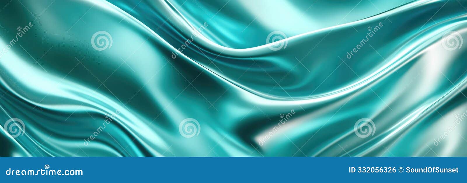 Turquoise Soft Satin Fabric Wave Background Design. Texture with Smooth ...