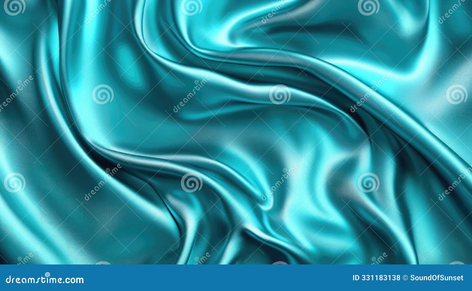 Turquoise Soft Satin Fabric Wave Background Design. Texture with Smooth ...