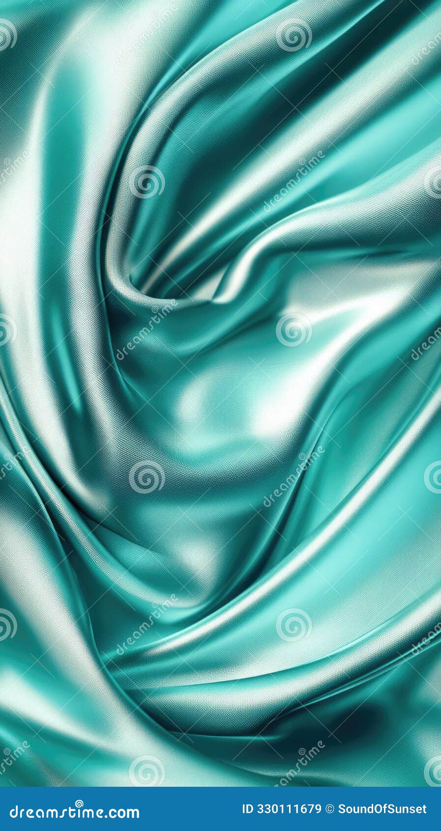 Turquoise Soft Satin Fabric Wave Vertical Background Design. Texture ...
