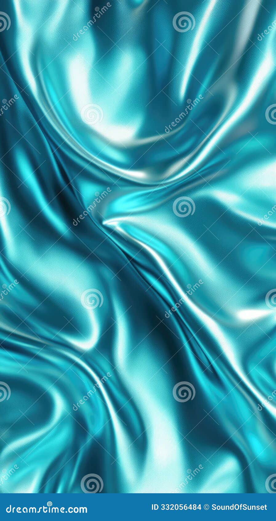 Turquoise Soft Satin Fabric Wave Vertical Background Design. Texture ...