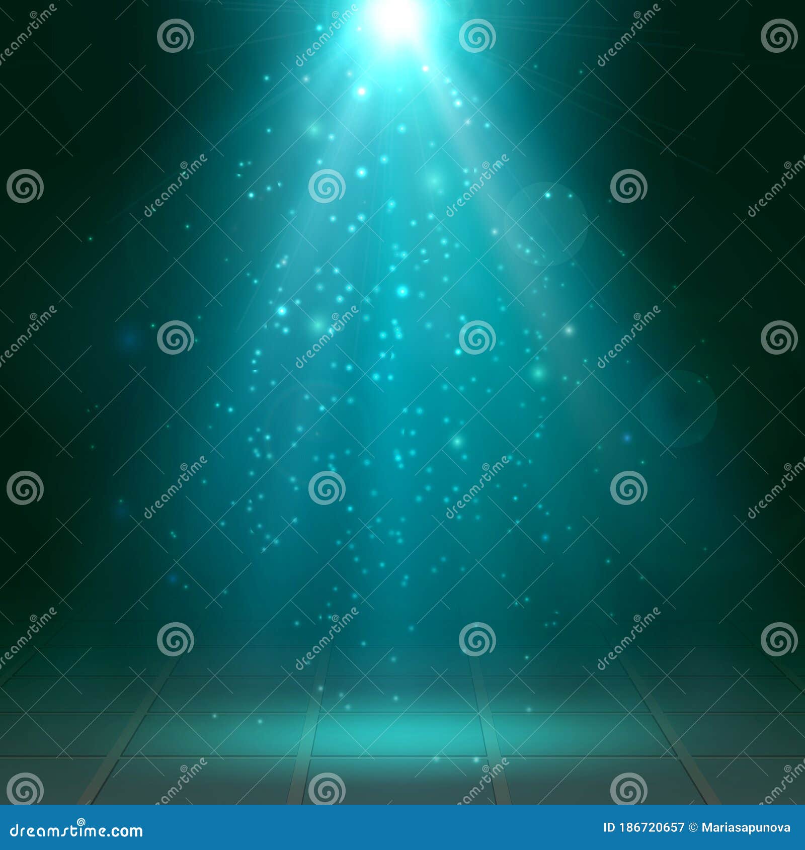 Turquoise Spotlights, Fog, Smoke, Scene, Disco, Light Effects, Vector ...