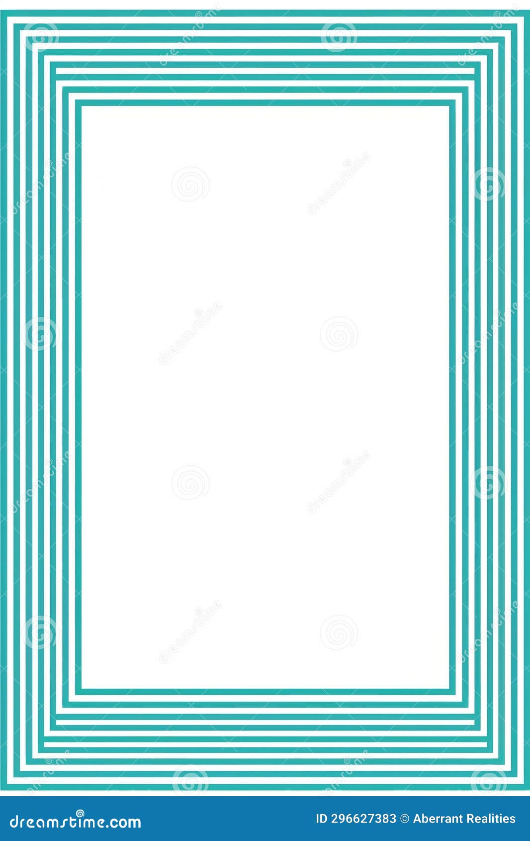 A Turquoise Square Frame on a White Background Stock Illustration ...