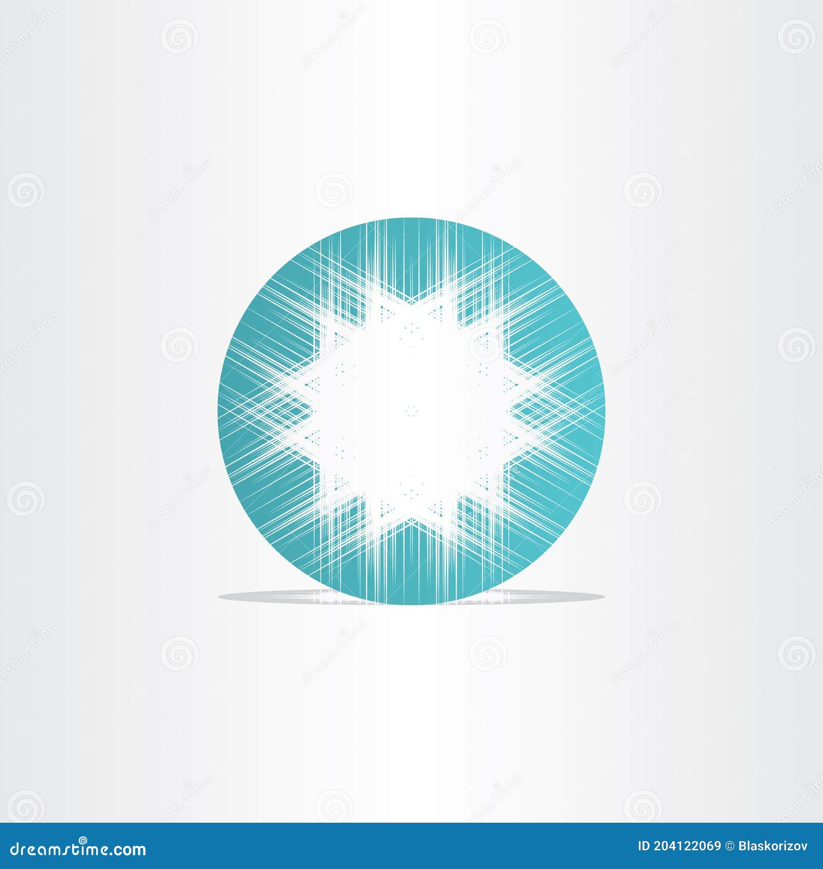 Turquoise Star Abstract Circle Background Stock Vector - Illustration ...