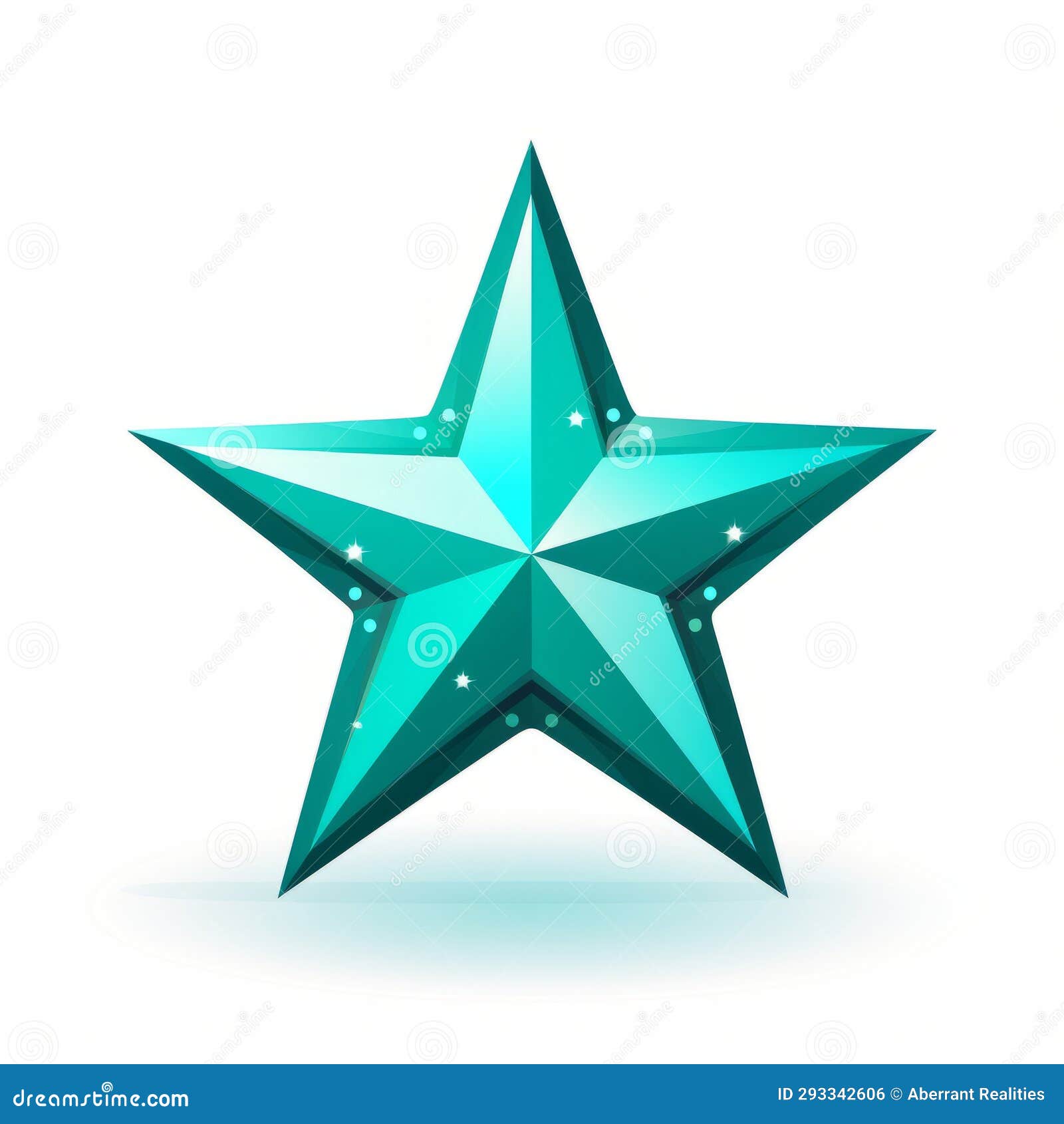 A Turquoise Star on a White Background Stock Illustration ...
