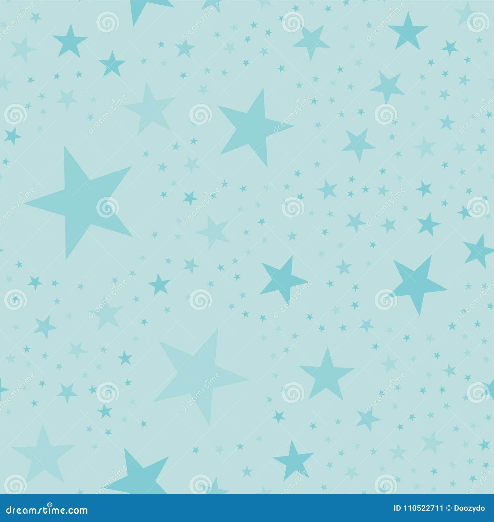 Turquoise Stars Pattern on Light Blue Background. Stock Vector ...