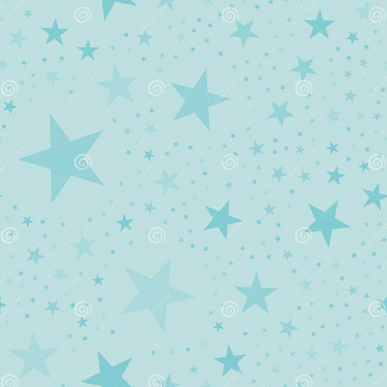 Turquoise Stars Pattern on Light Blue Background. Stock Vector ...