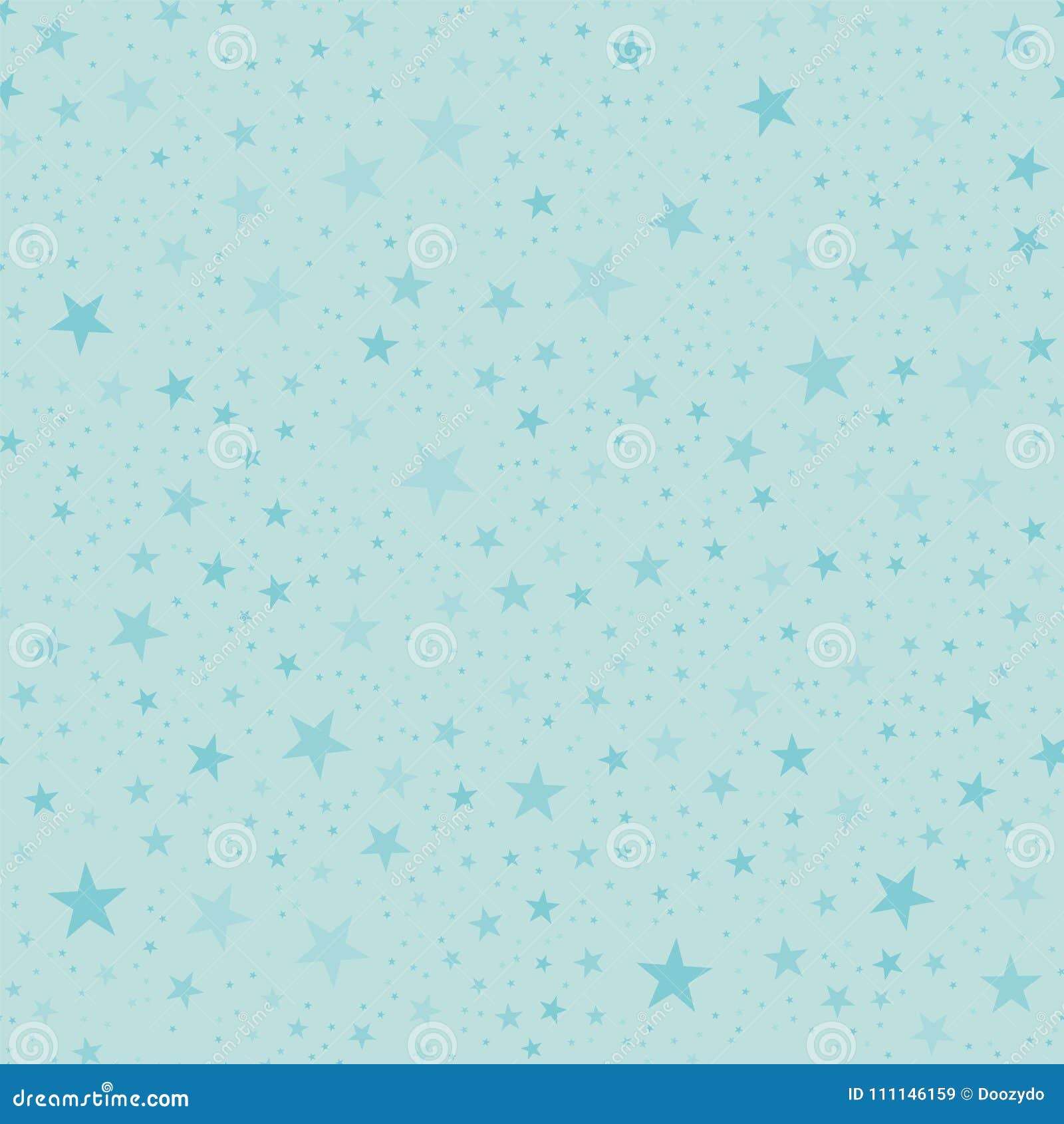 Turquoise Stars Pattern on Light Blue Background. Stock Vector ...