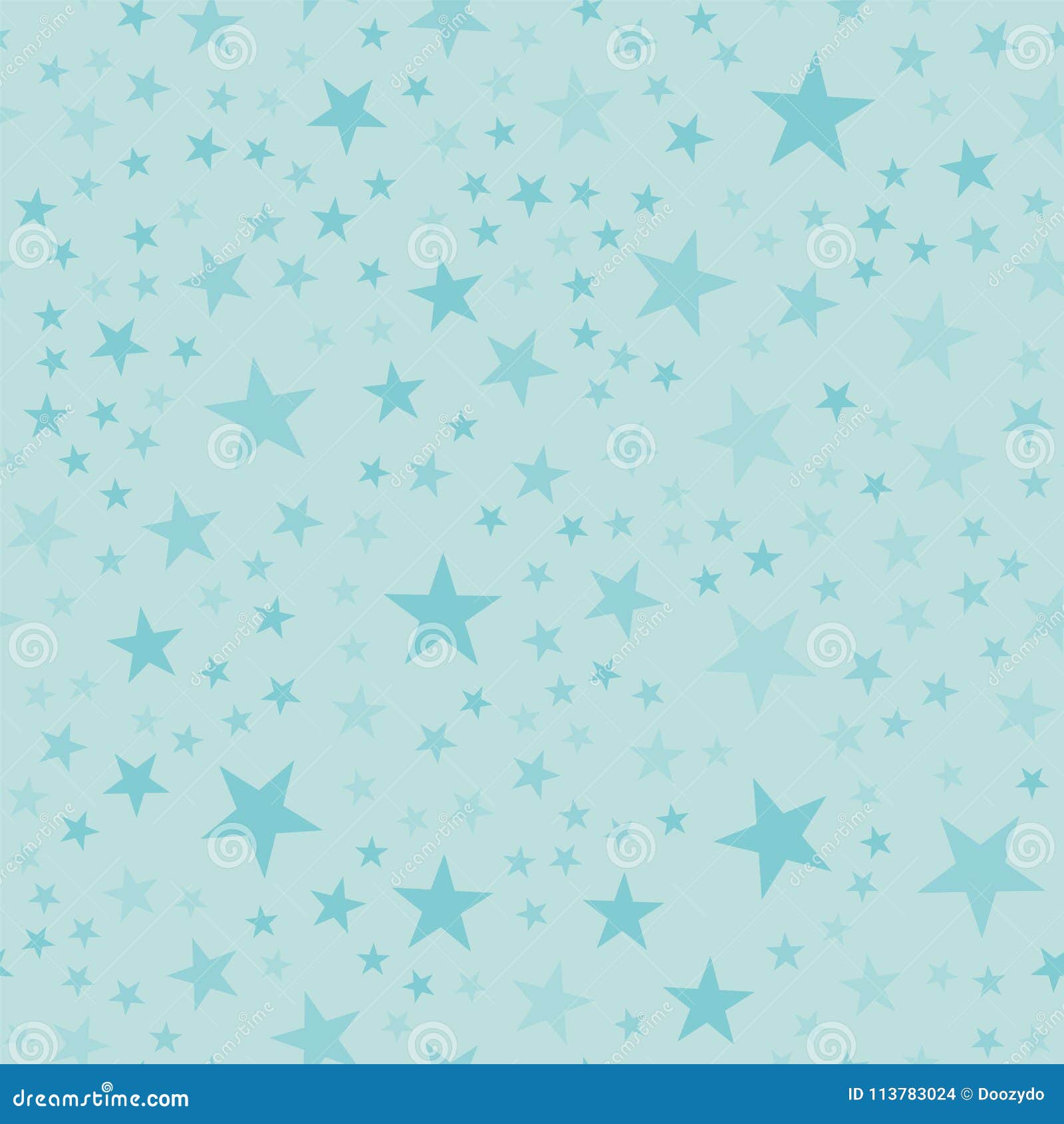 Turquoise Stars Pattern on Light Blue Background. Stock Vector ...