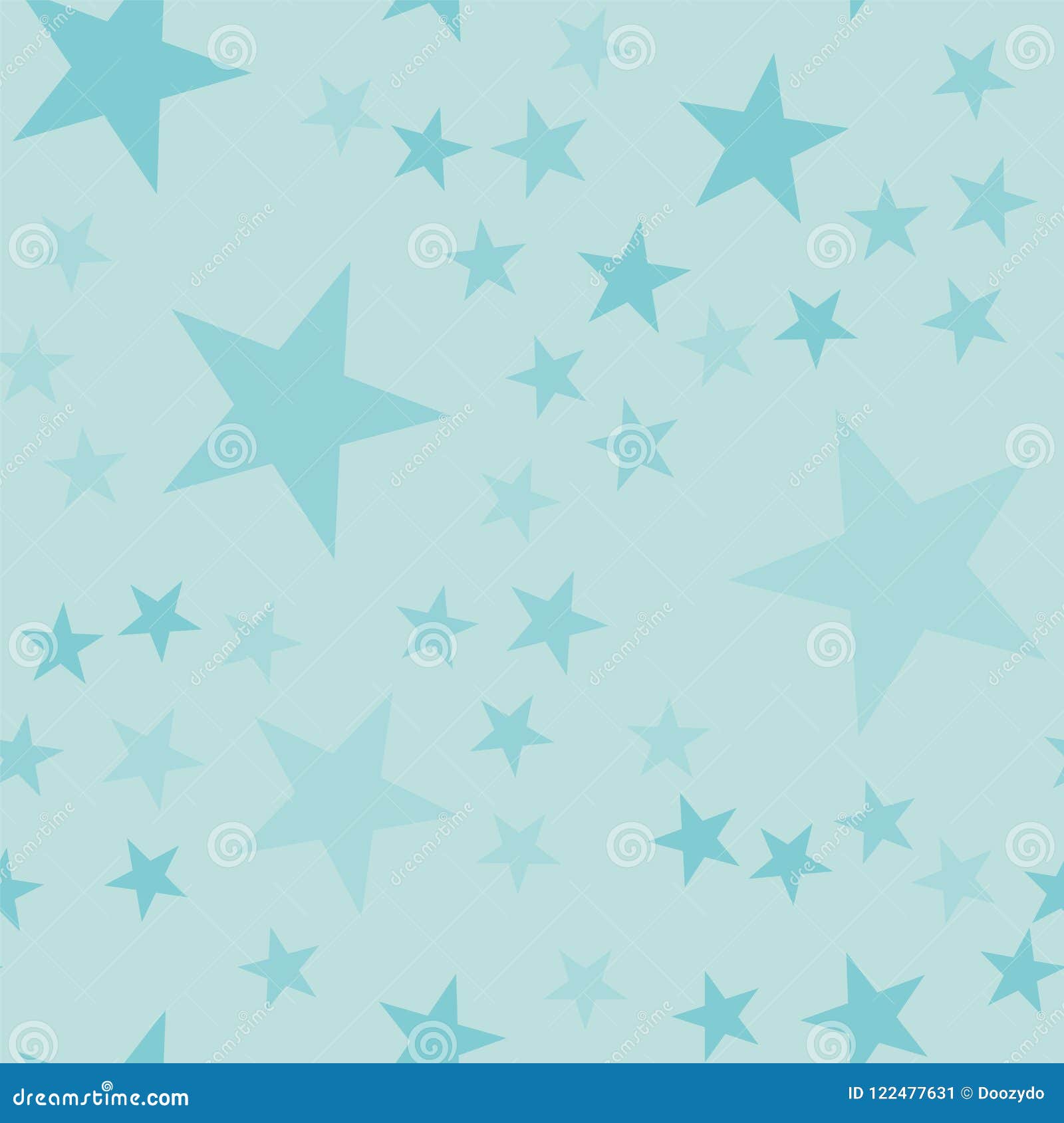 Turquoise Stars Pattern on Light Blue Background. Stock Vector ...