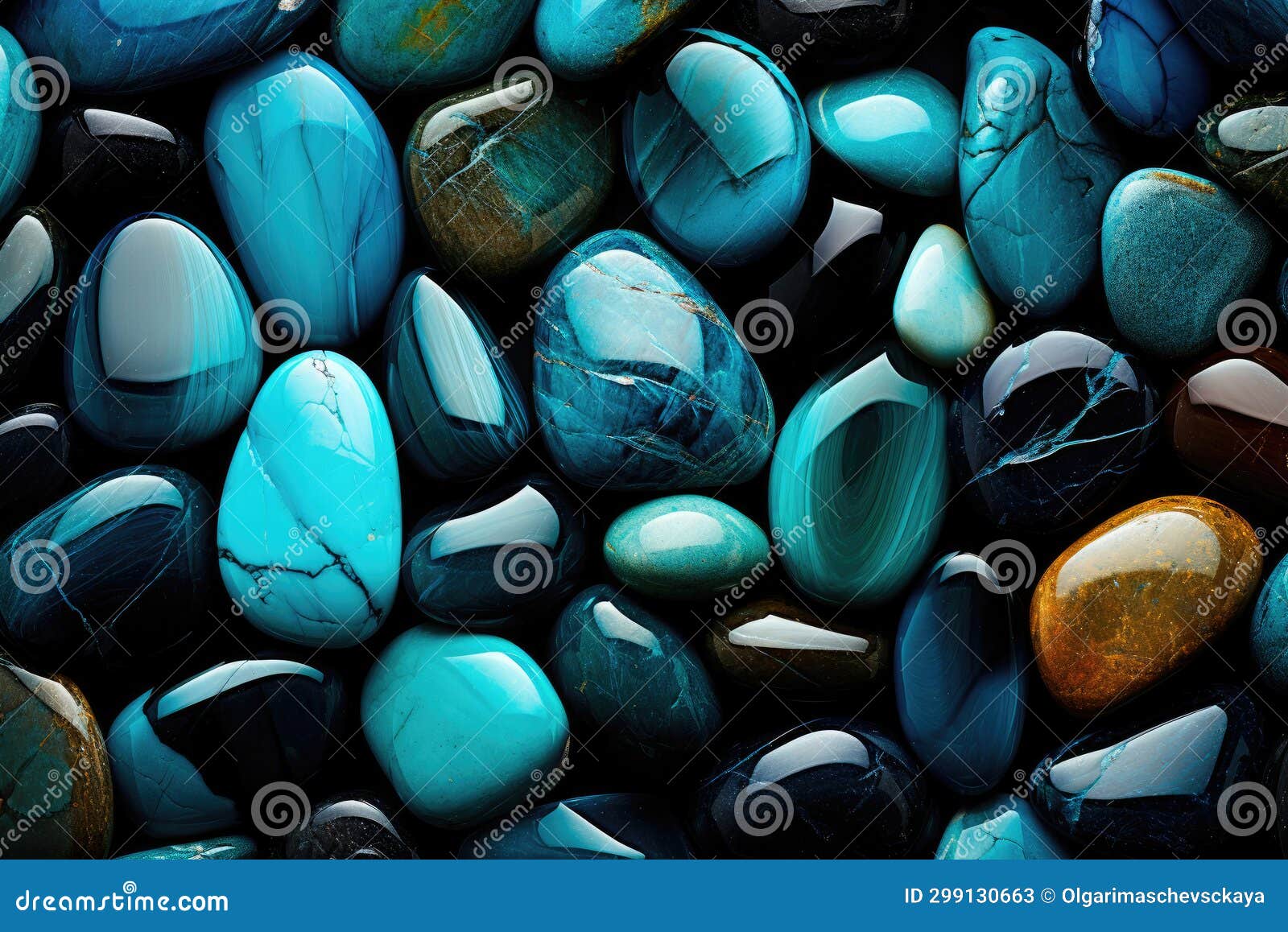Turquoise Stone Liquid 3d Abstract Marbled Background With Golden Inlay ...