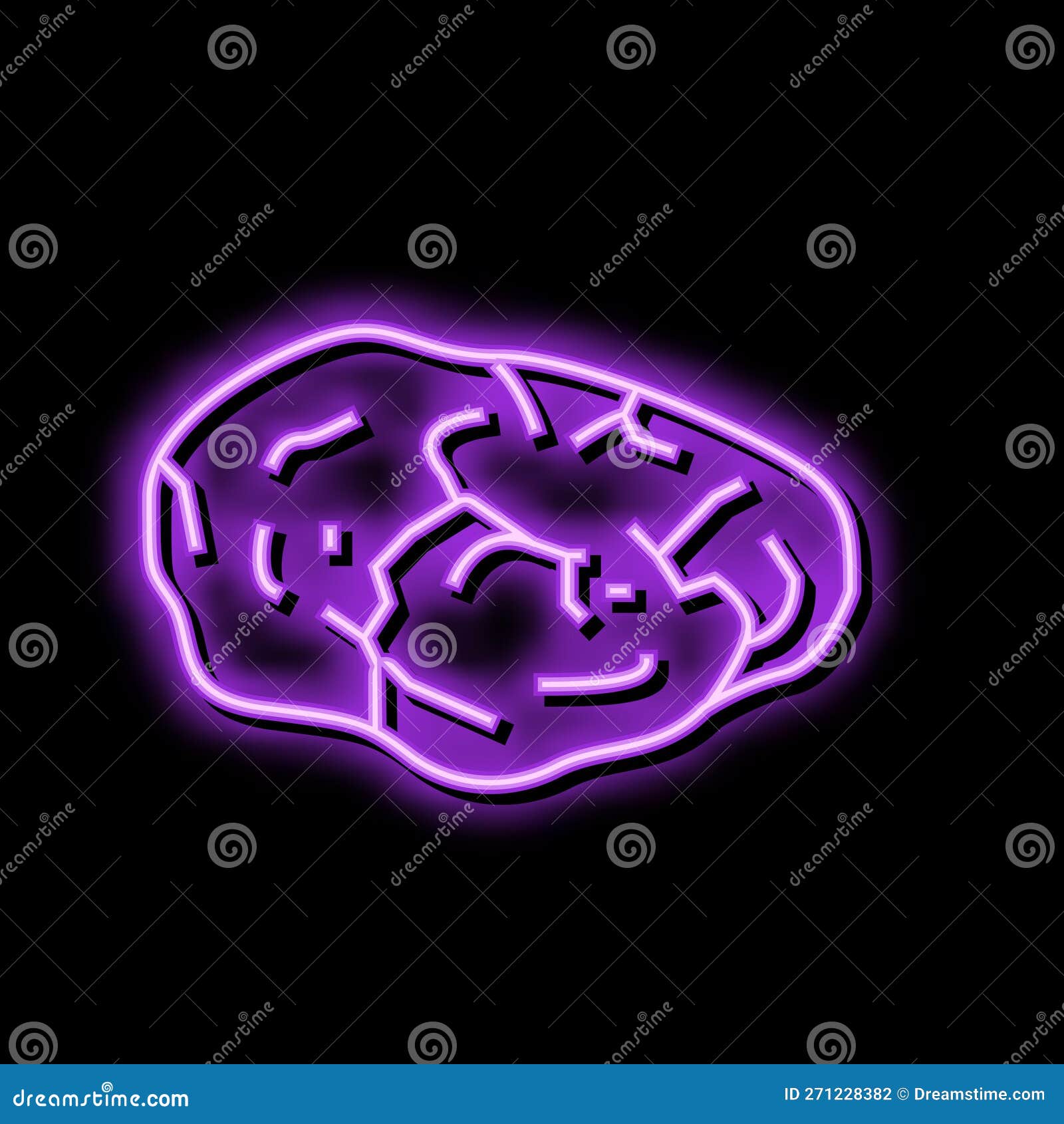 Turquoise Stone Rock Neon Glow Icon Illustration Stock Vector ...