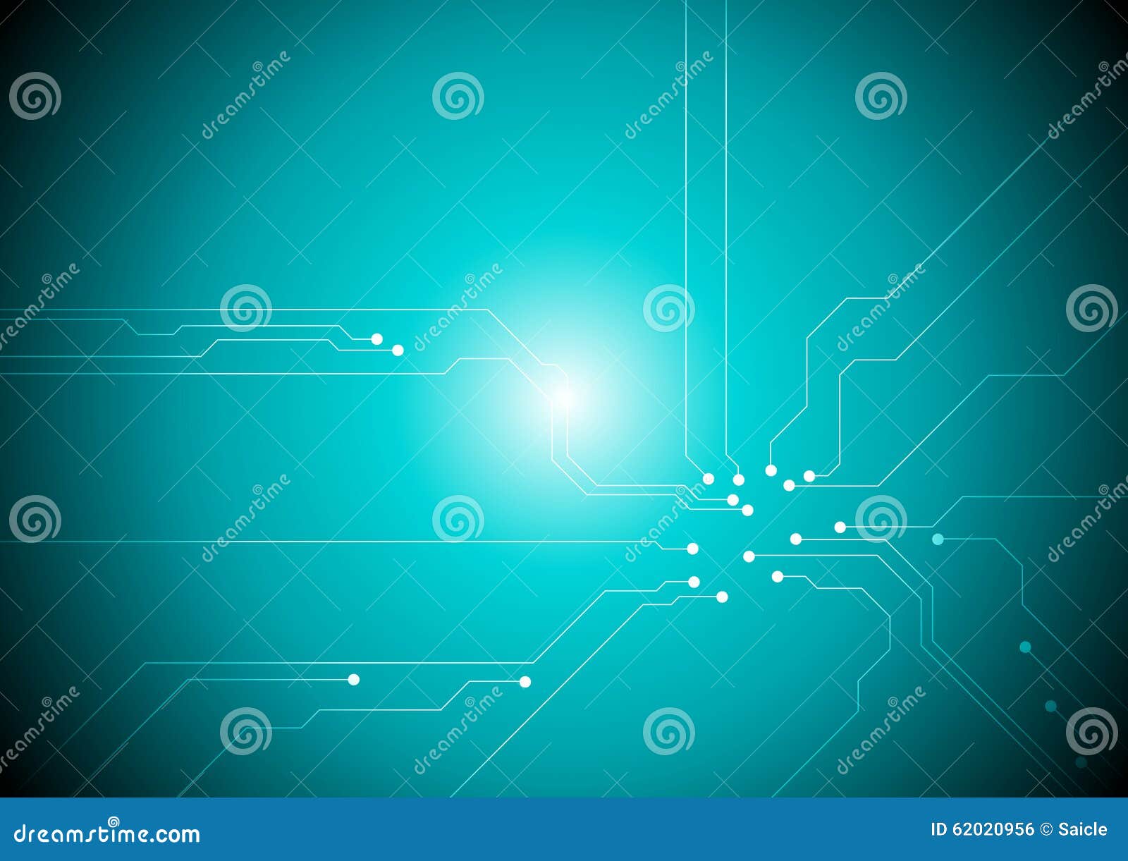 Turquoise Tech Circuit Board Background Stock Vector - Illustration of ...