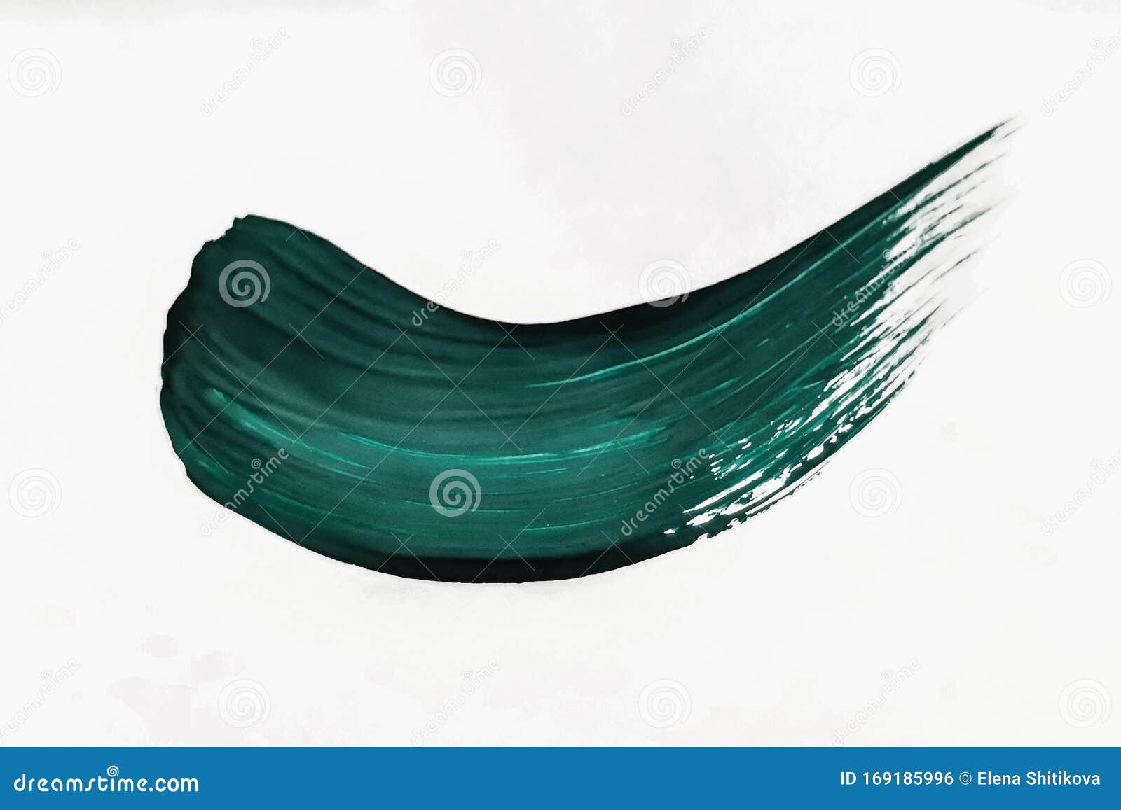 Turquoise Thick Brush Stroke Isolated on a White Background. Stock ...