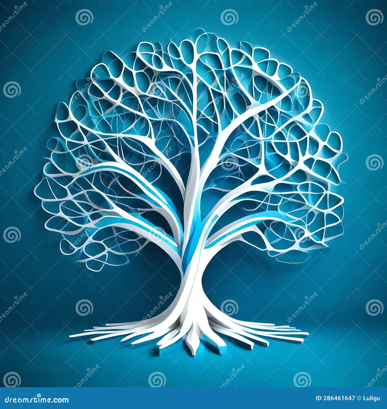 Turquoise Tree of Connection Stock Illustration - Illustration of ...