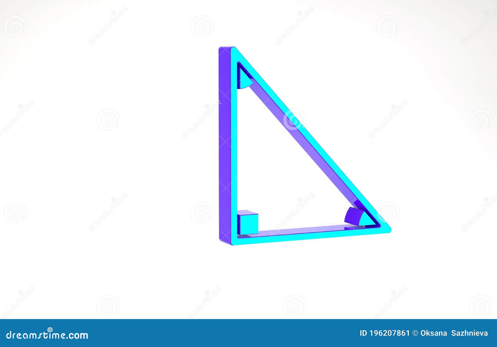 Turquoise Triangle Math Icon Isolated on White Background. Minimalism ...
