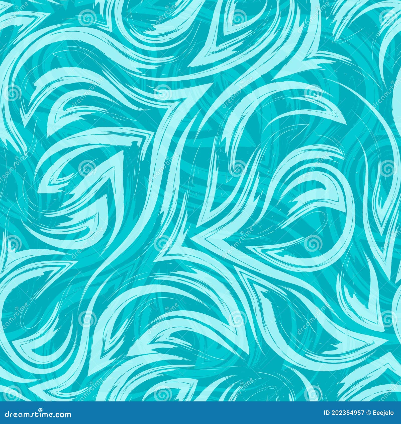 Turquoise Vector Geometric Seamless Pattern from Corners of Flowing ...