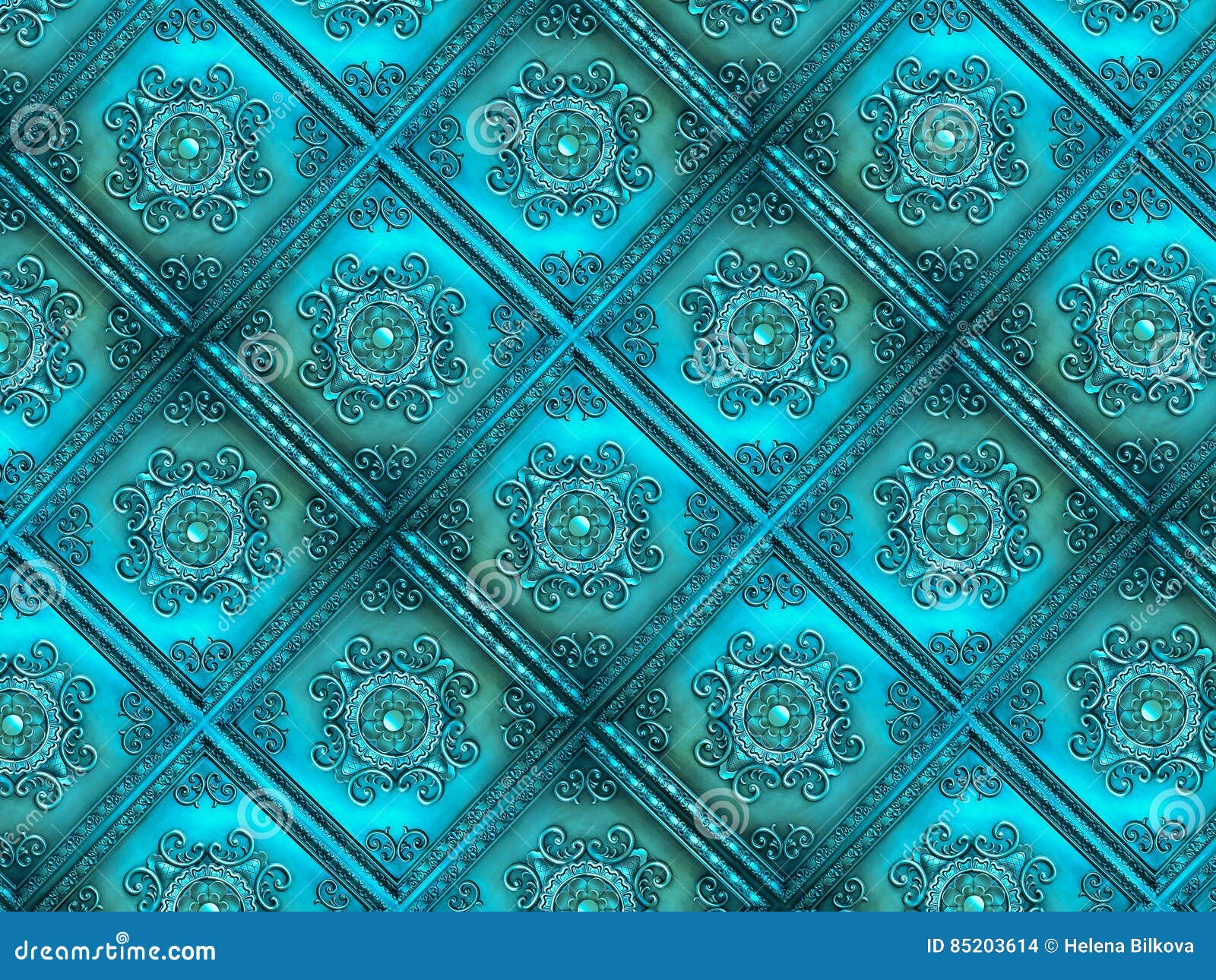 Turquoise Vintage Tiles, Texture, Background Stock Photo - Image of ...