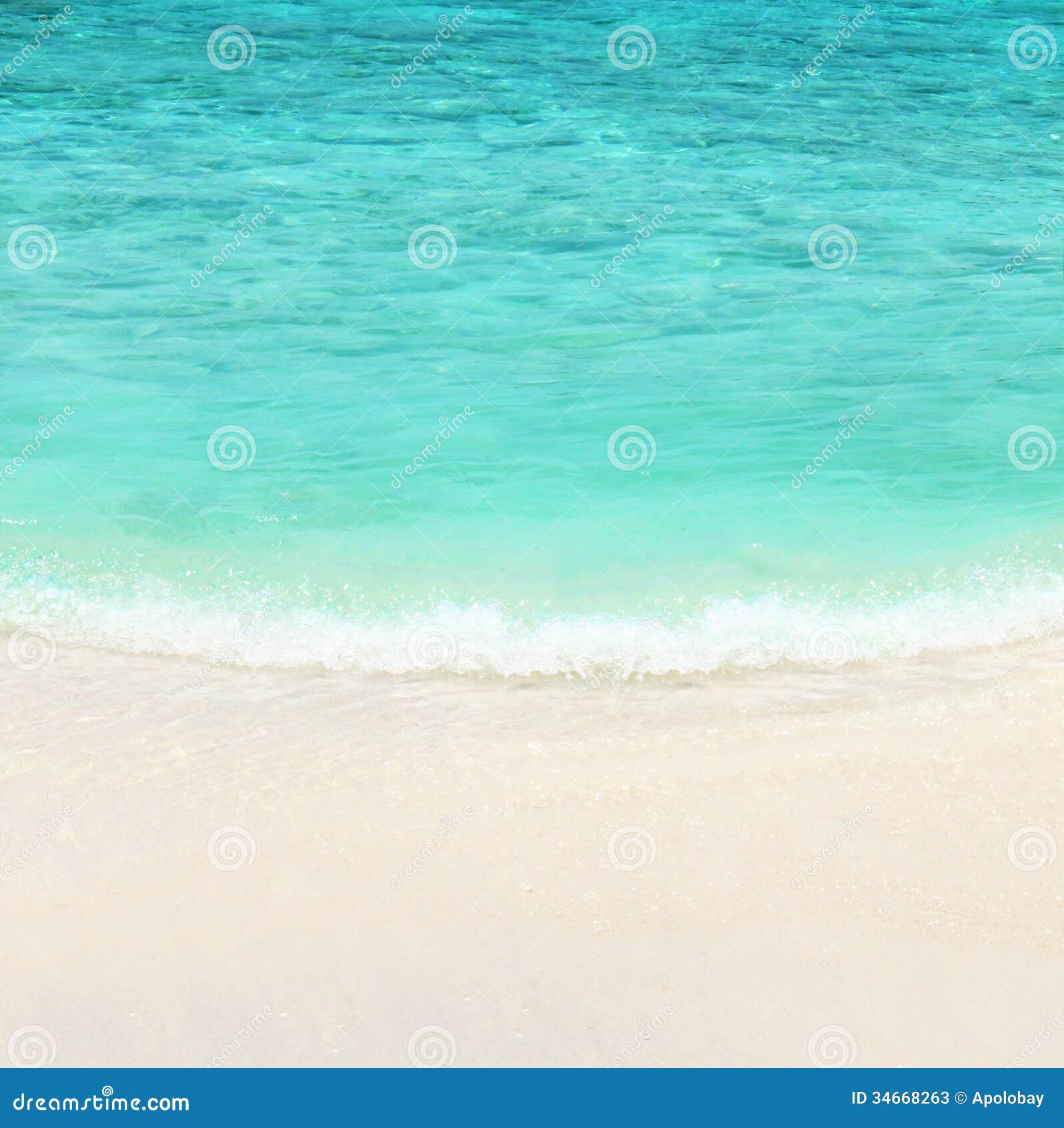Turquoise Water of the Ocean and White Sand Stock Image - Image of blue ...