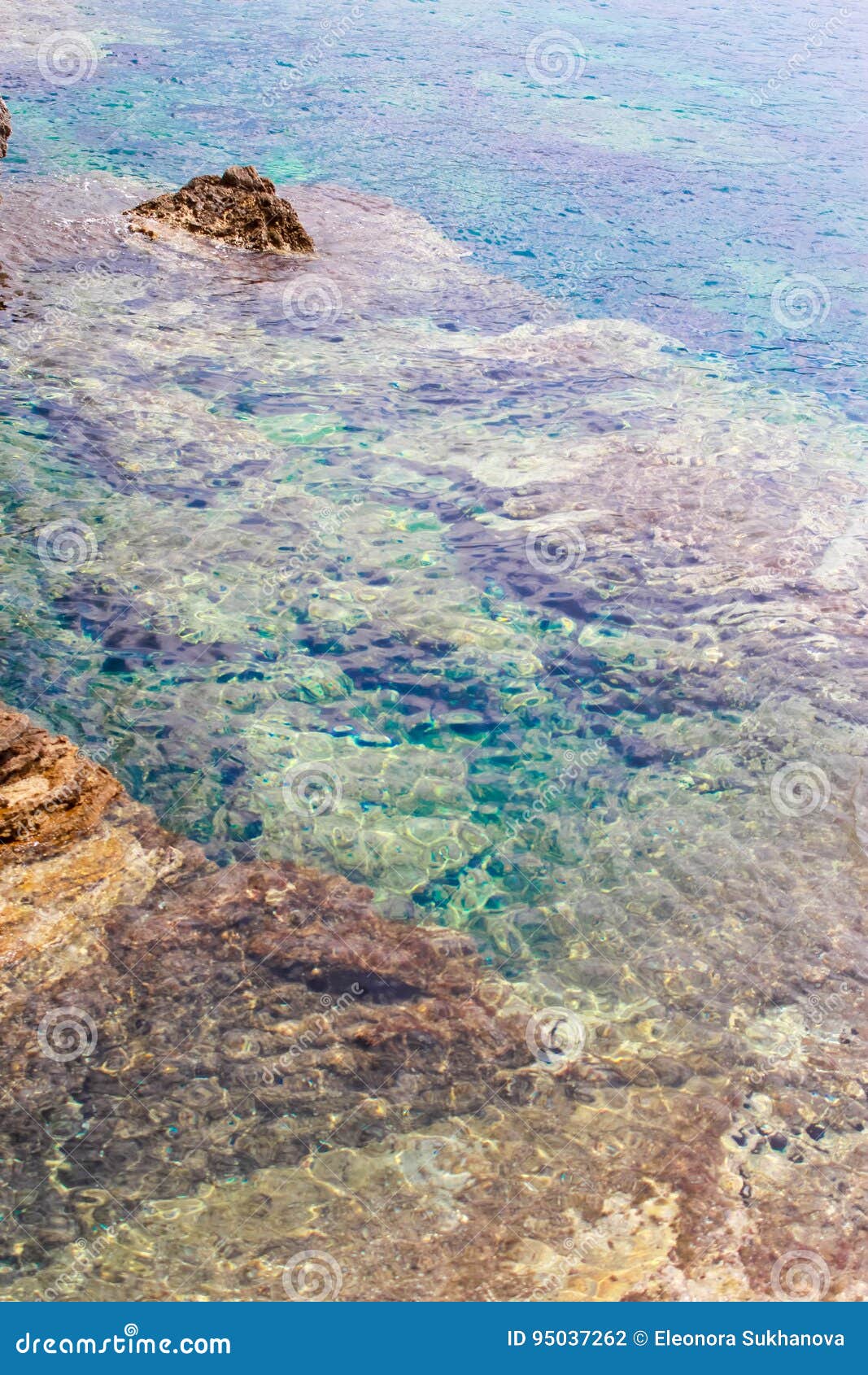 Turquoise Water, Rocks, Waves Stock Photo - Image of blue, bluesea ...